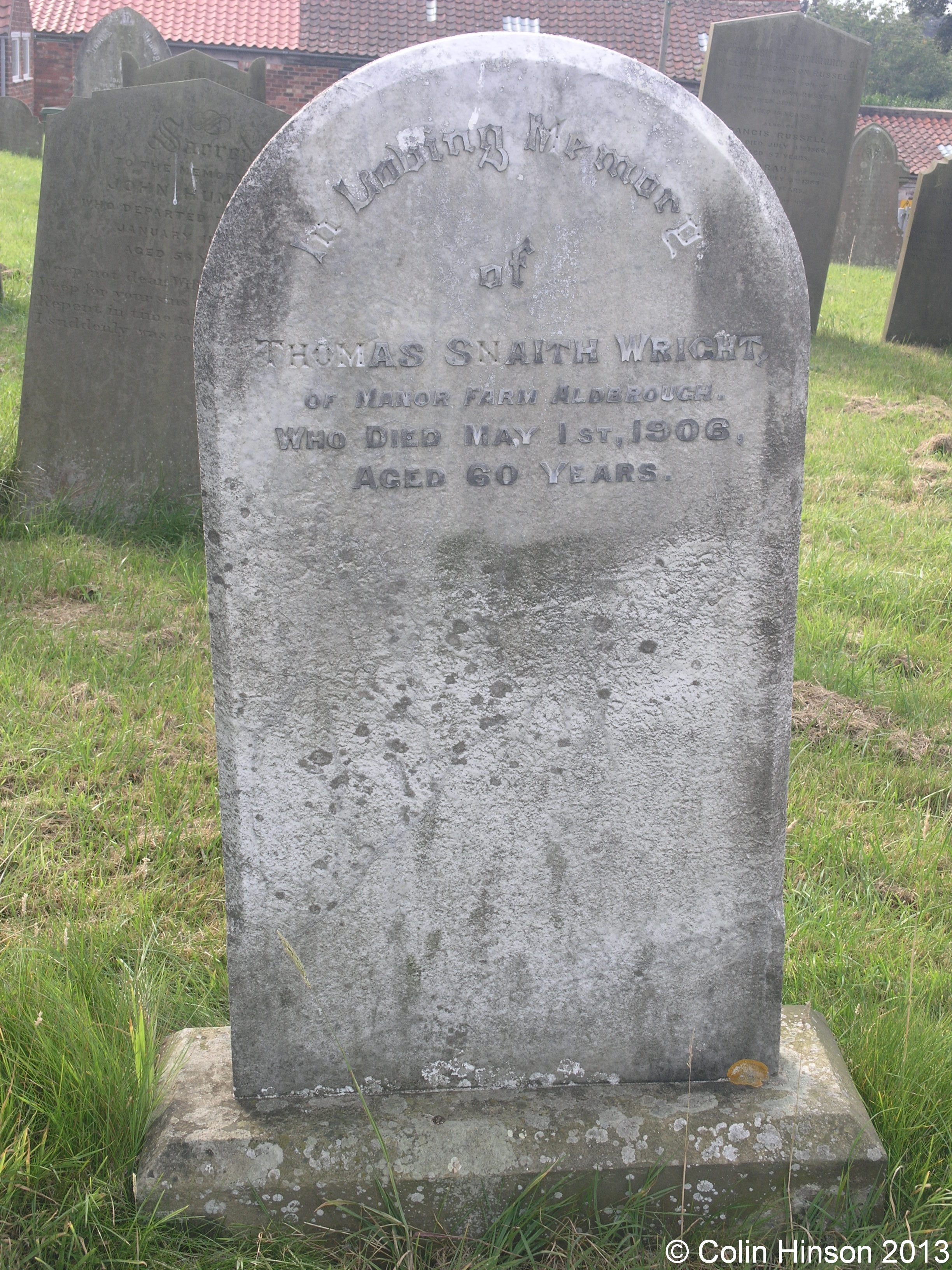 GENUKI: Aldbrough Churchyard gravestones etc., Yorkshire (East Riding)