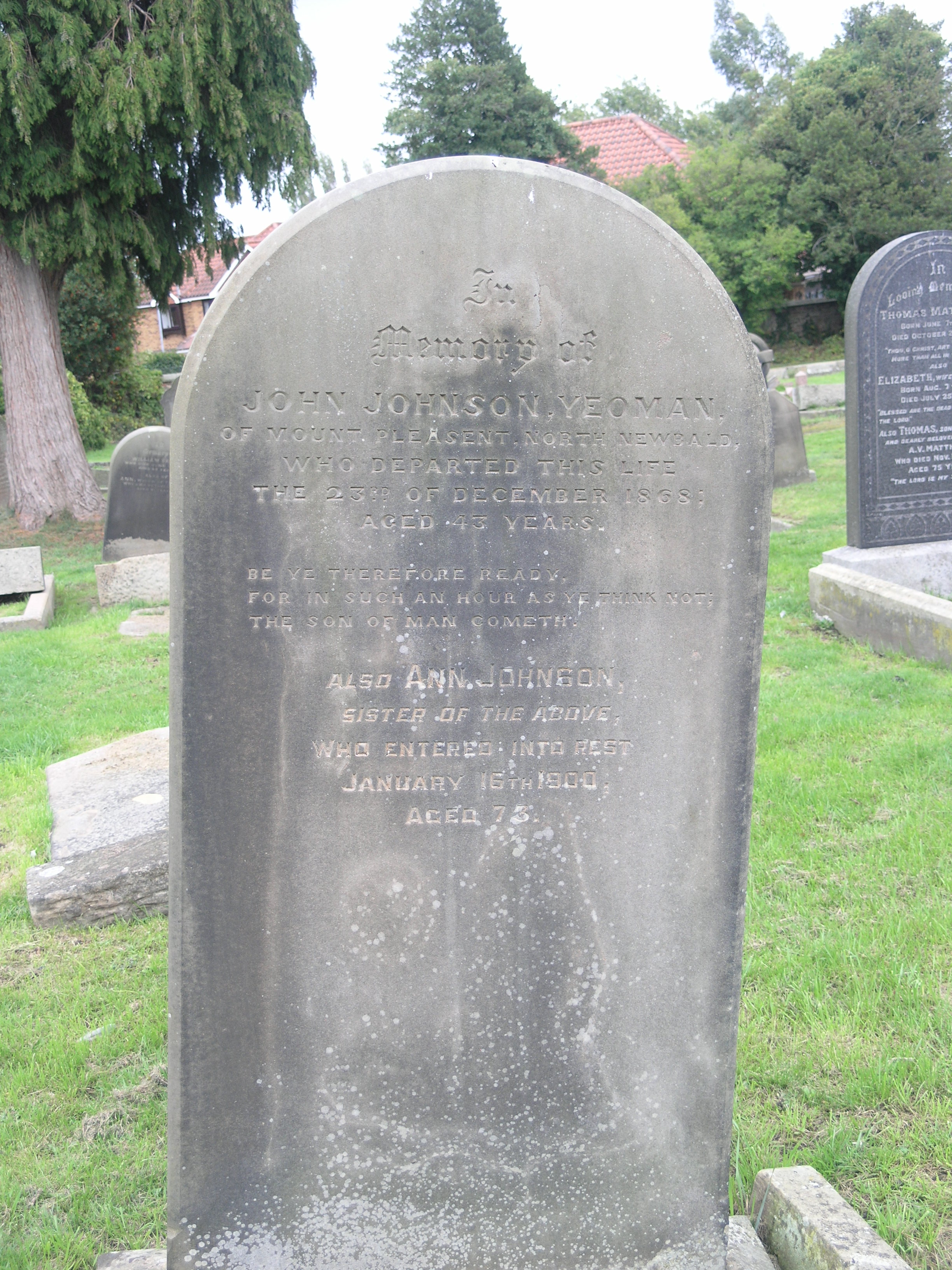 GENUKI: Beverley Cemetery gravestones etc., Yorkshire (East Riding)