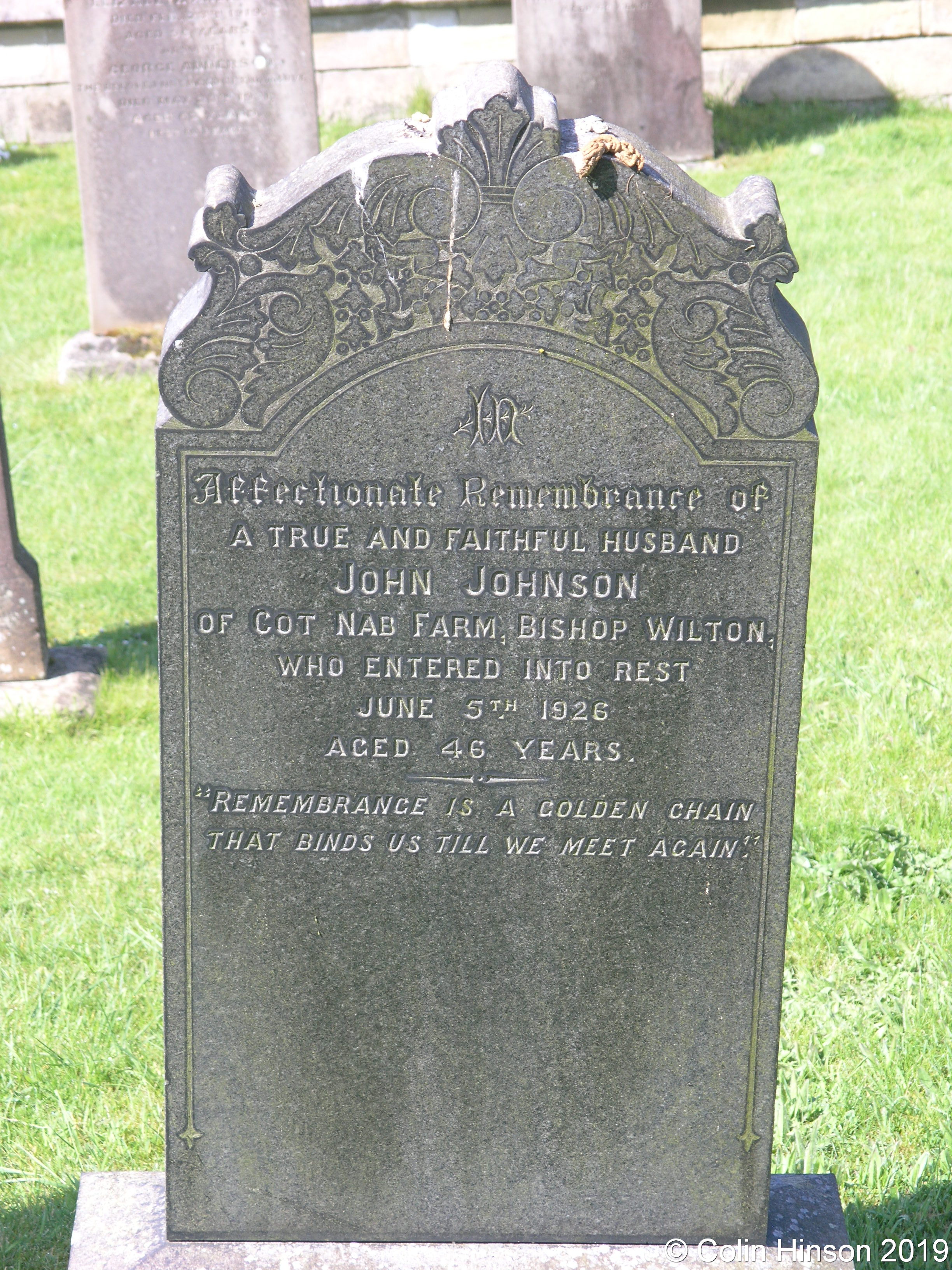 GENUKI: Bishop Wilton Churchyard gravestones etc., Yorkshire (East Riding)