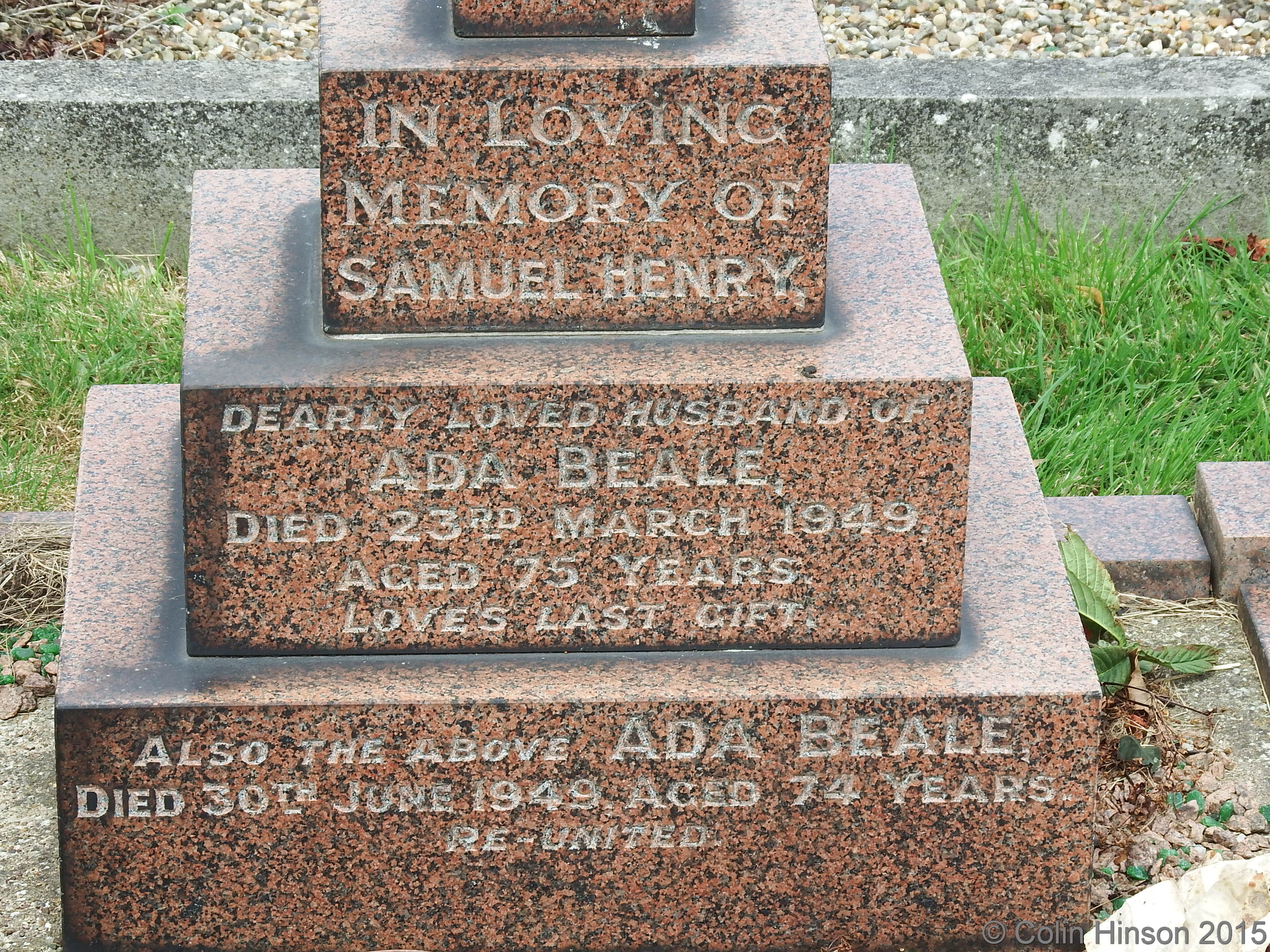 GENUKI: Bridlington Cemetery gravestones etc., Yorkshire (East Riding)