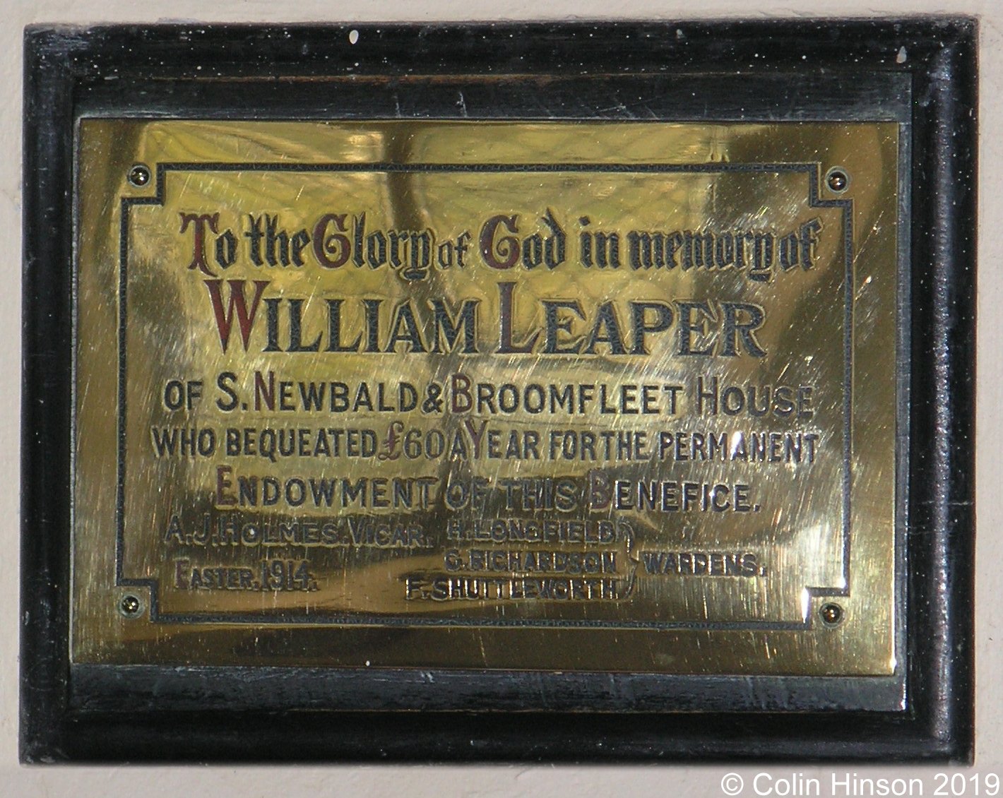 GENUKI: Broomfleet Churchyard gravestones etc., Yorkshire (East Riding)