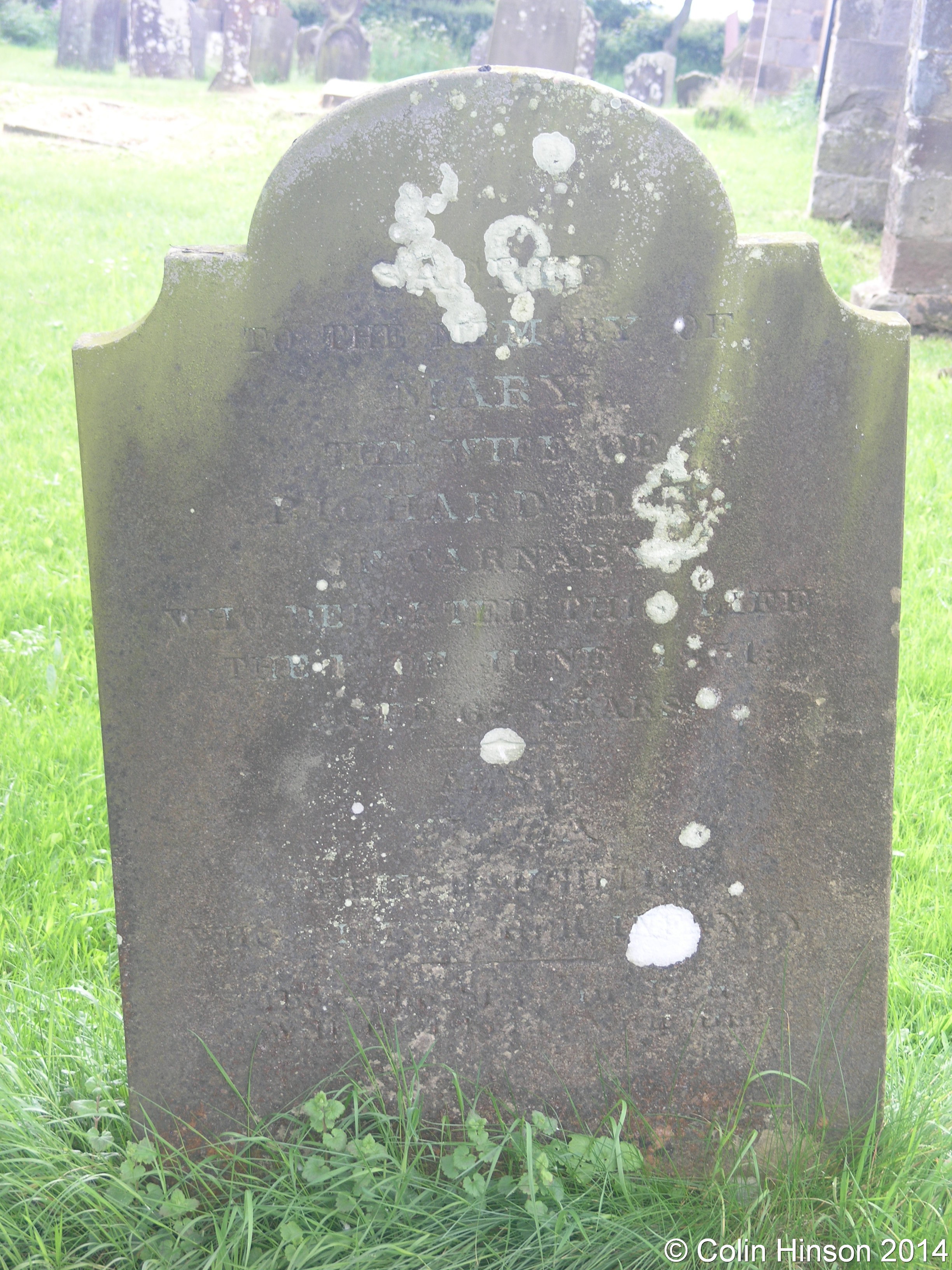 GENUKI: Carnaby Churchyard gravestones etc., Yorkshire (East Riding)