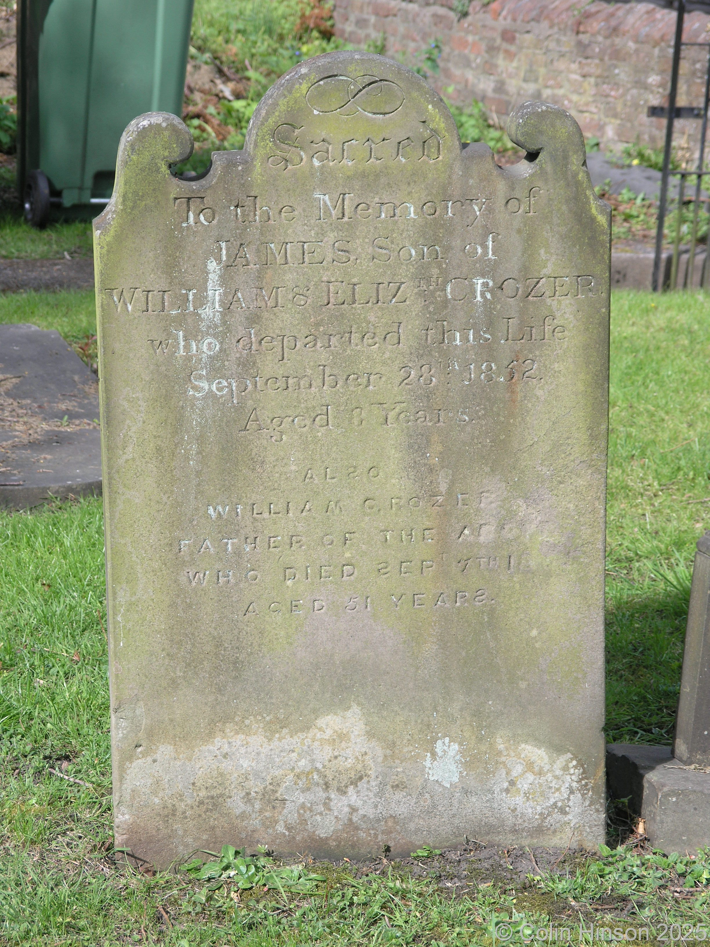 GENUKI: Cottingham Graveyard gravestones etc., Yorkshire (East Riding)