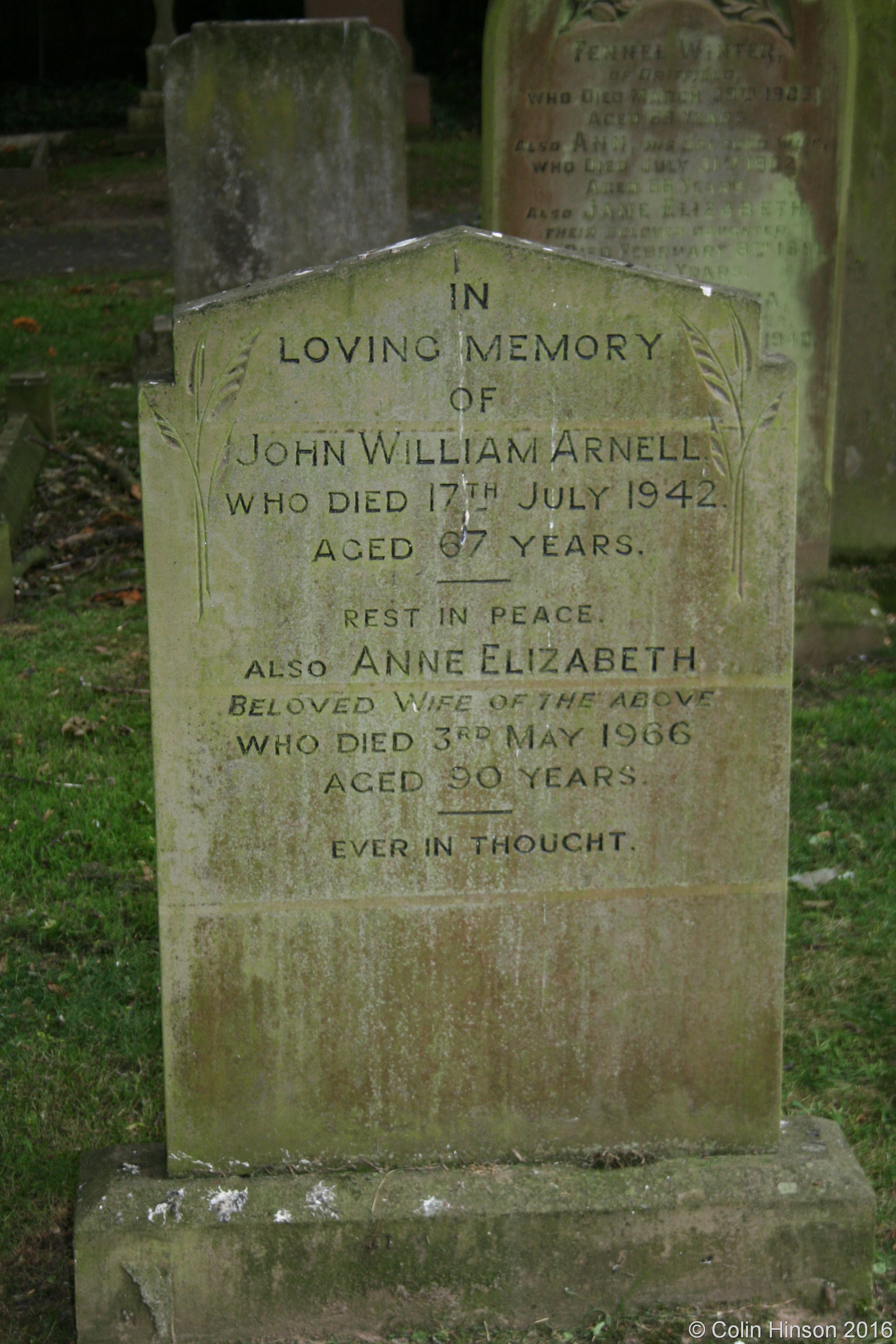 GENUKI: Driffield Cemetery gravestones etc., Yorkshire (East Riding)