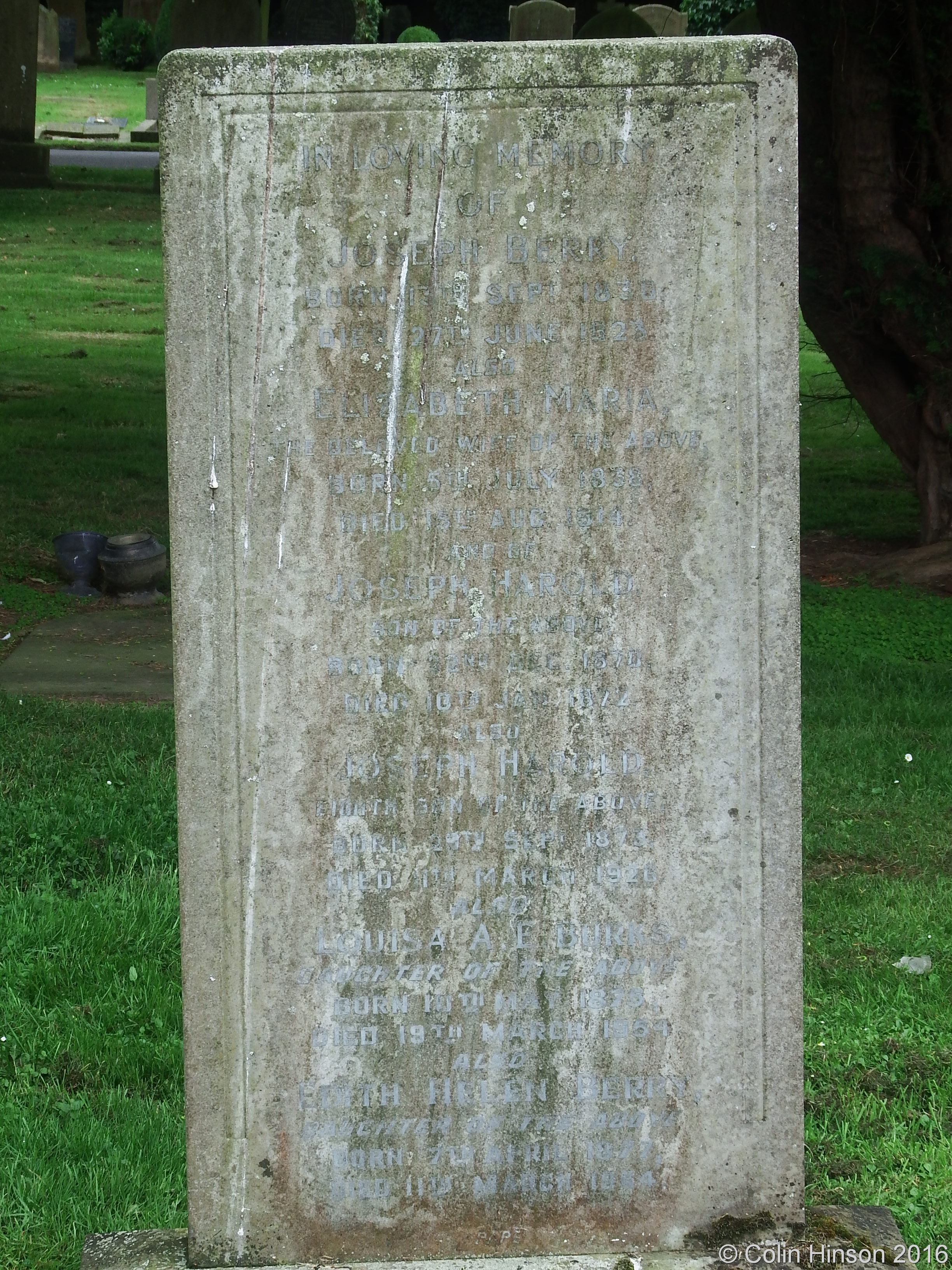 GENUKI: Driffield Cemetery gravestones etc., Yorkshire (East Riding)