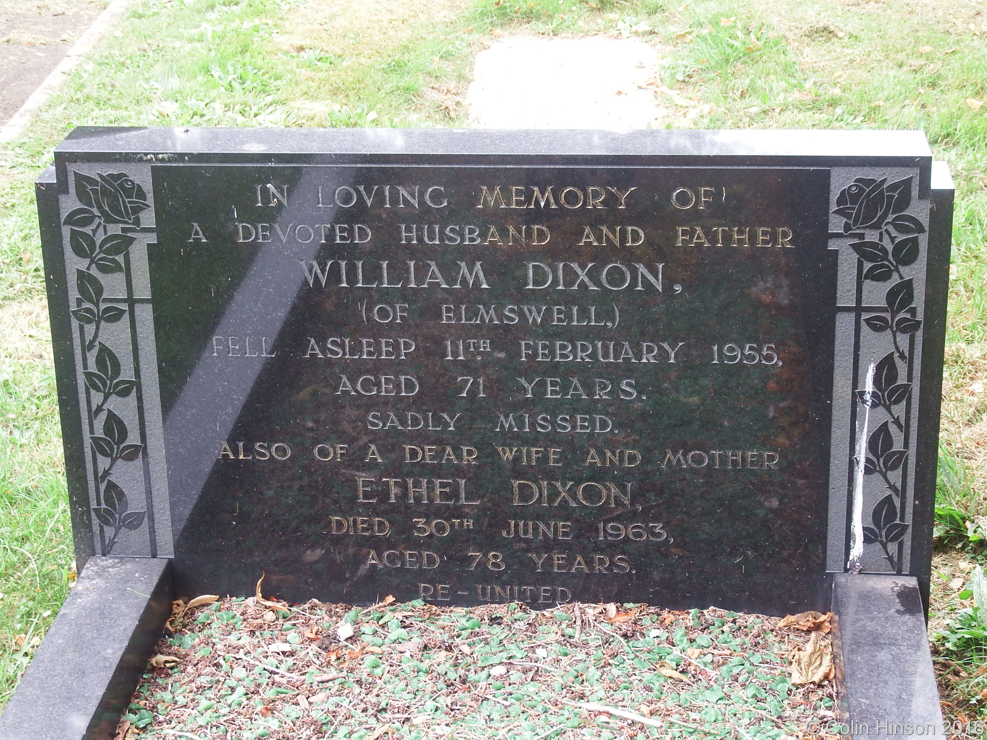 GENUKI: Driffield Cemetery gravestones etc., Yorkshire (East Riding)