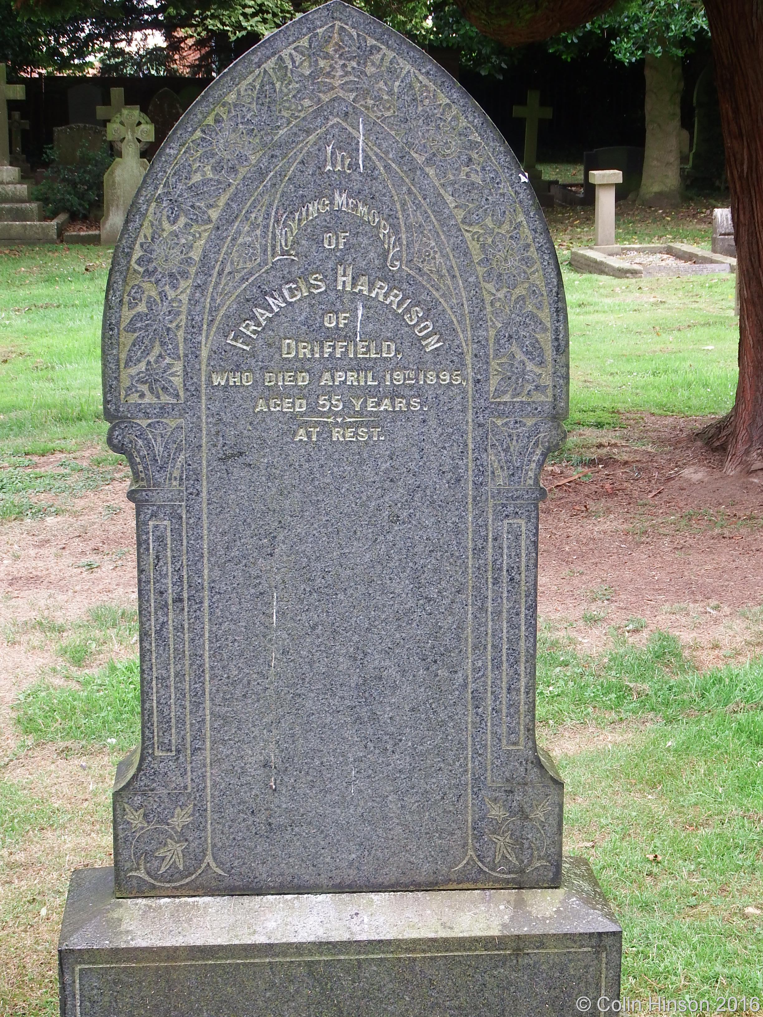GENUKI: Driffield Cemetery gravestones etc., Yorkshire (East Riding)