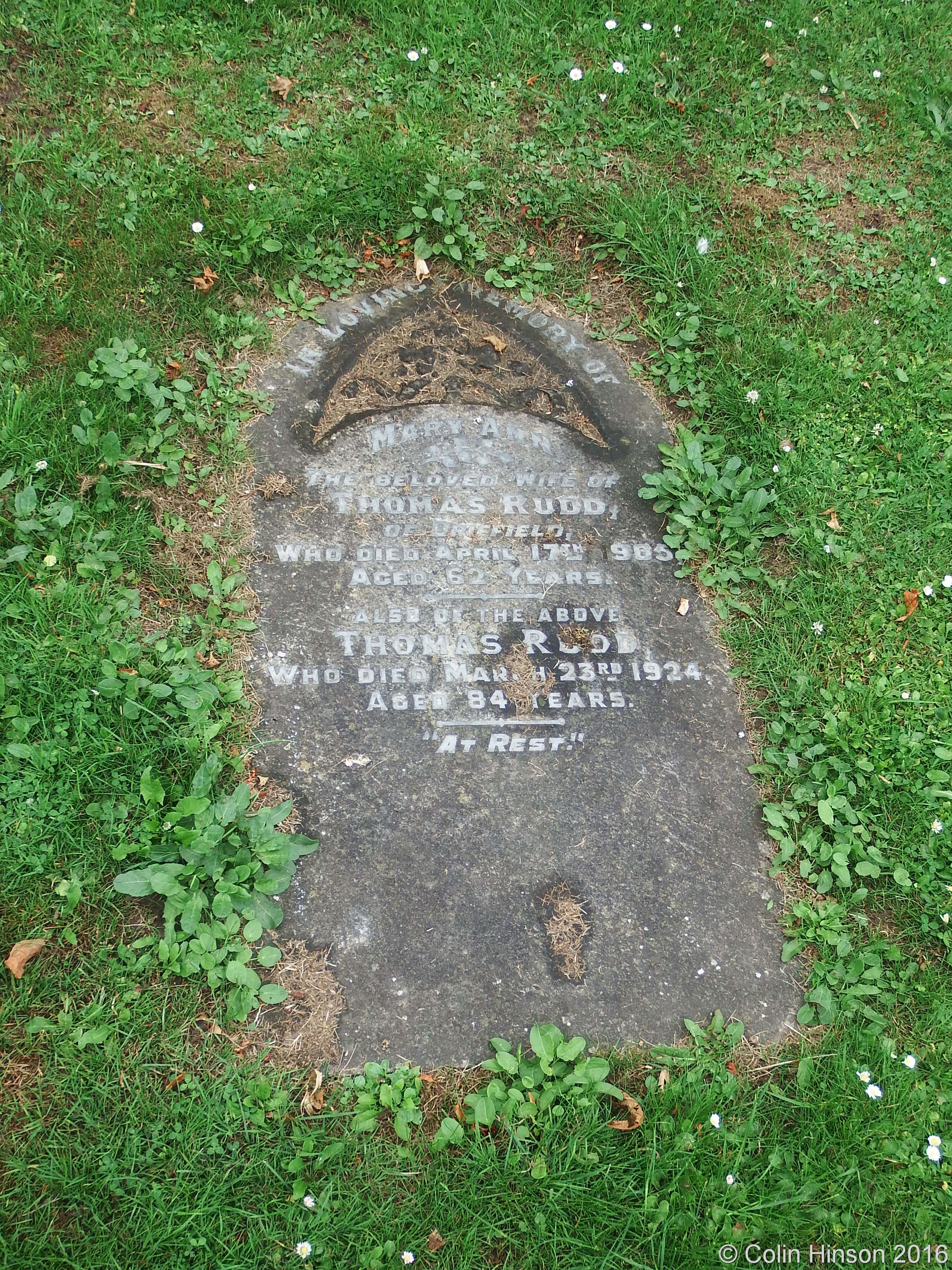 GENUKI: Driffield Cemetery gravestones etc., Yorkshire (East Riding)