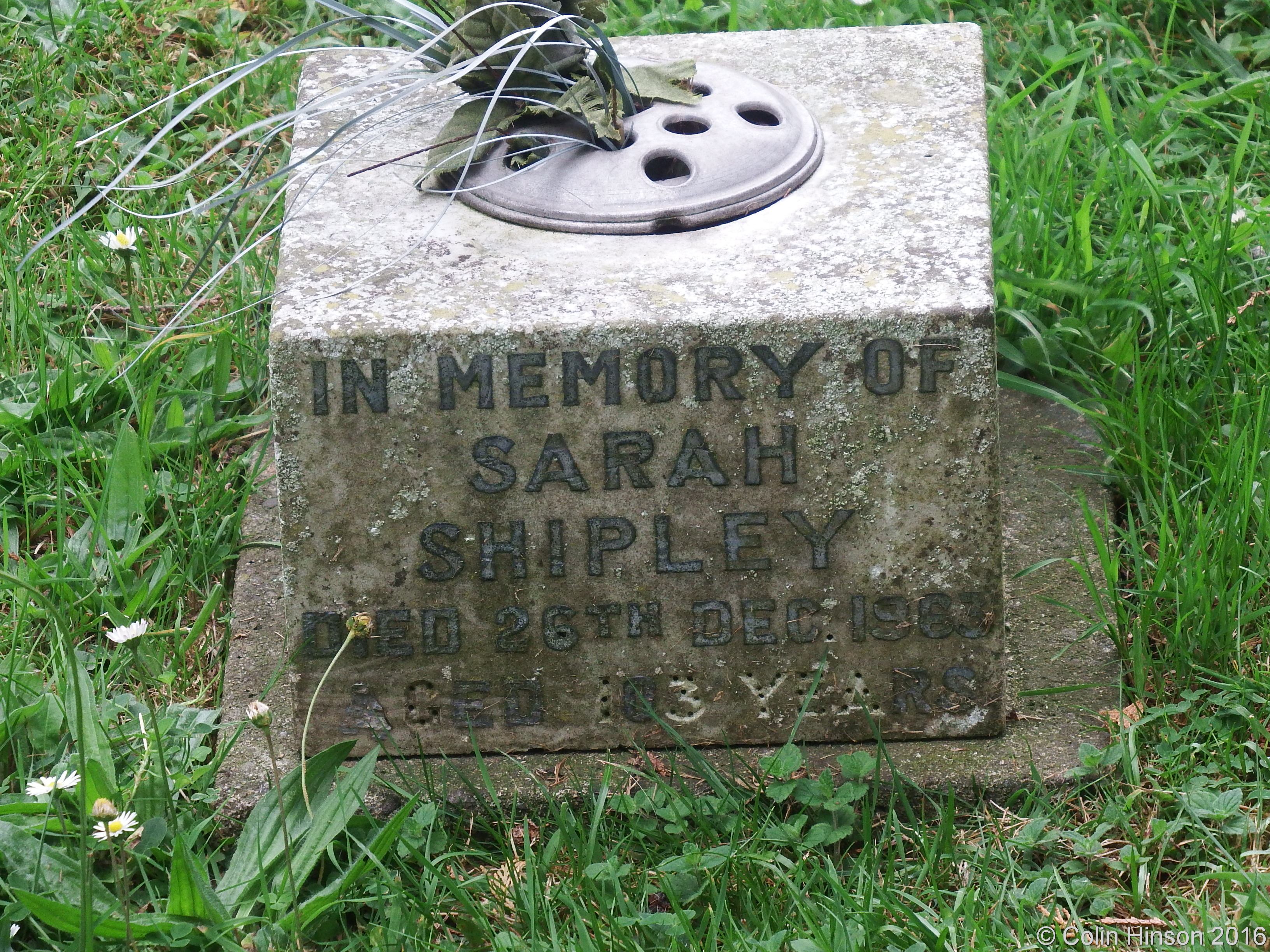 GENUKI: Driffield Cemetery gravestones etc., Yorkshire (East Riding)