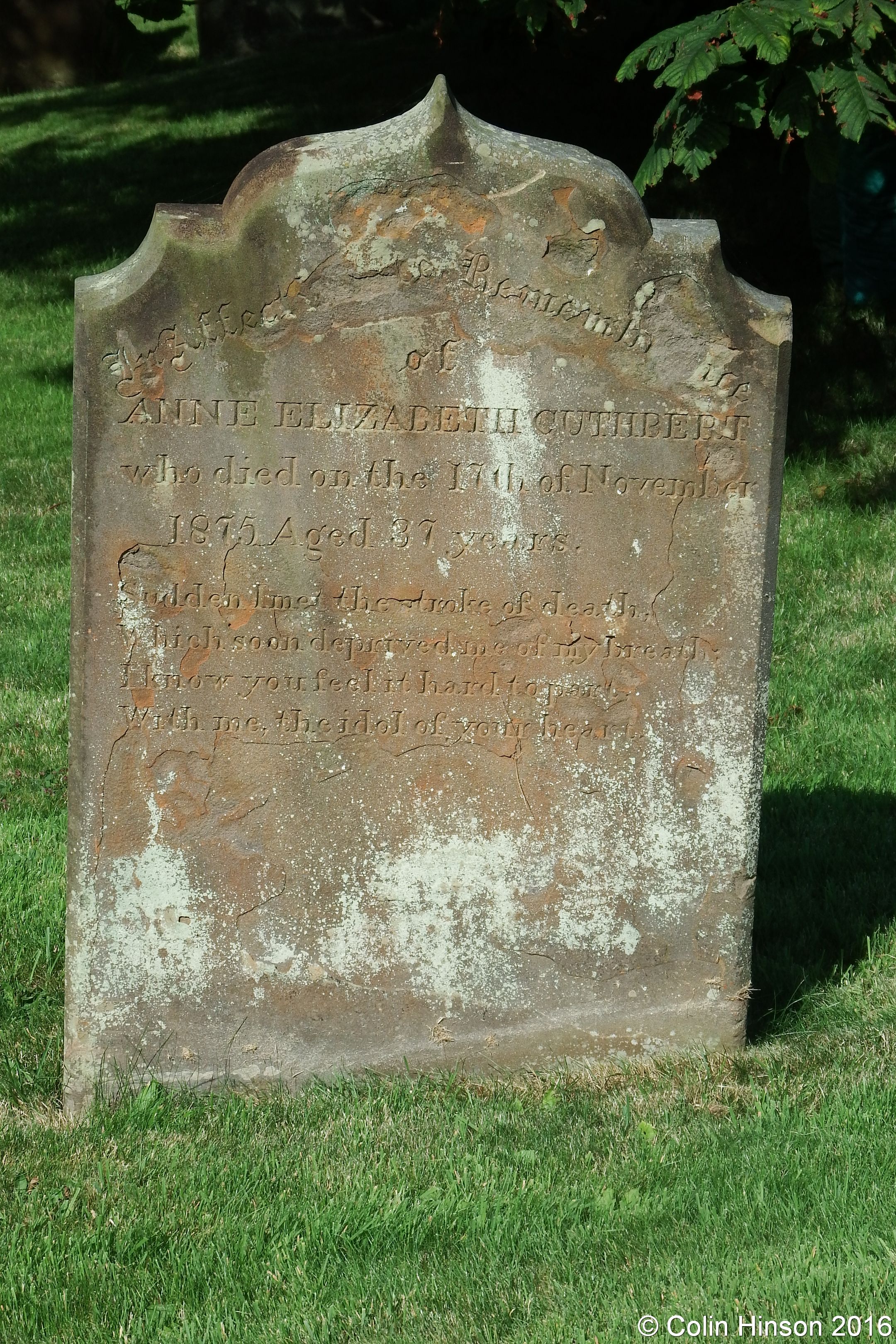 GENUKI: Easington Churchyard gravestones etc., Yorkshire (East Riding)