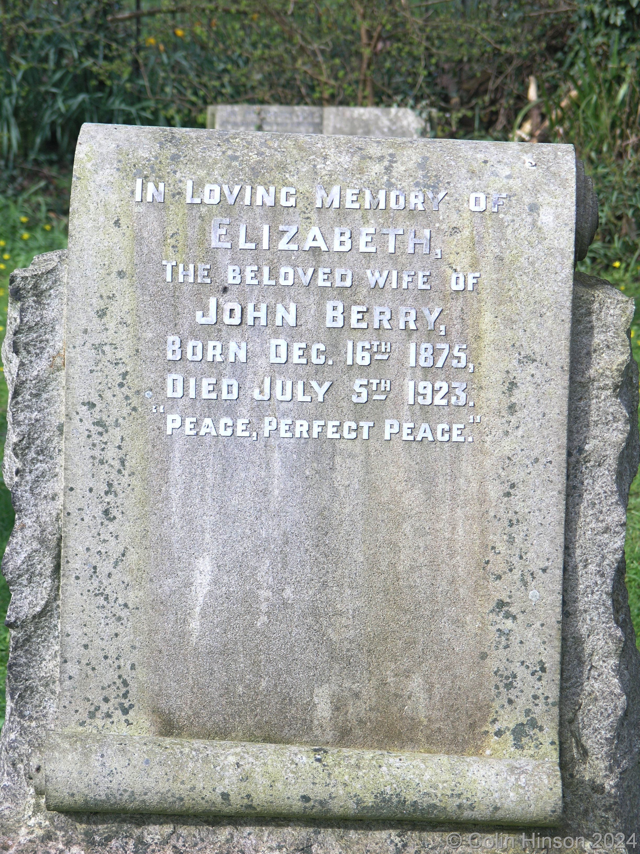 GENUKI: Elloughton Churchyard gravestones etc., Yorkshire (East Riding)