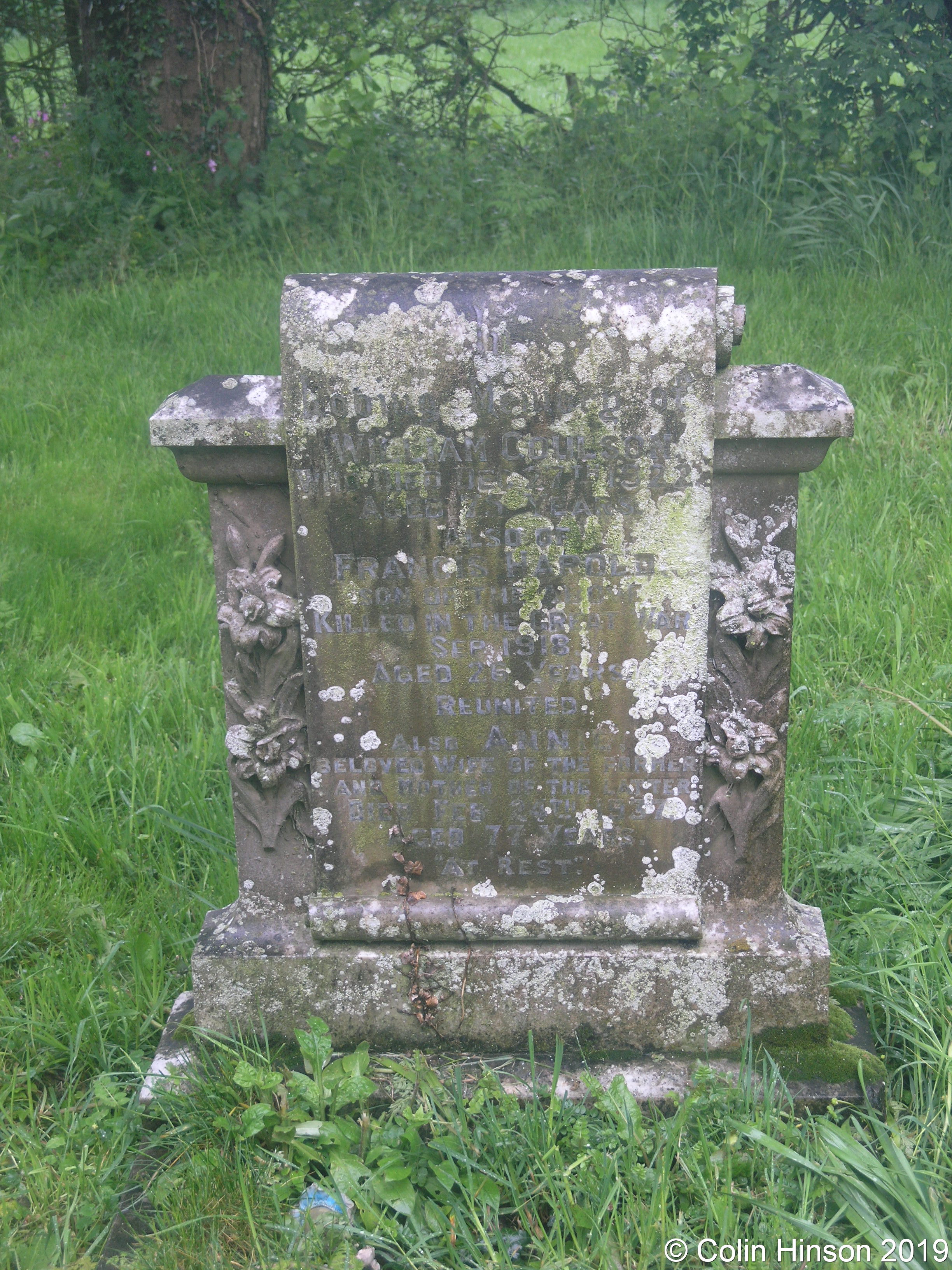 GENUKI: Elstronwick Churchyard gravestones etc., Yorkshire (East Riding)