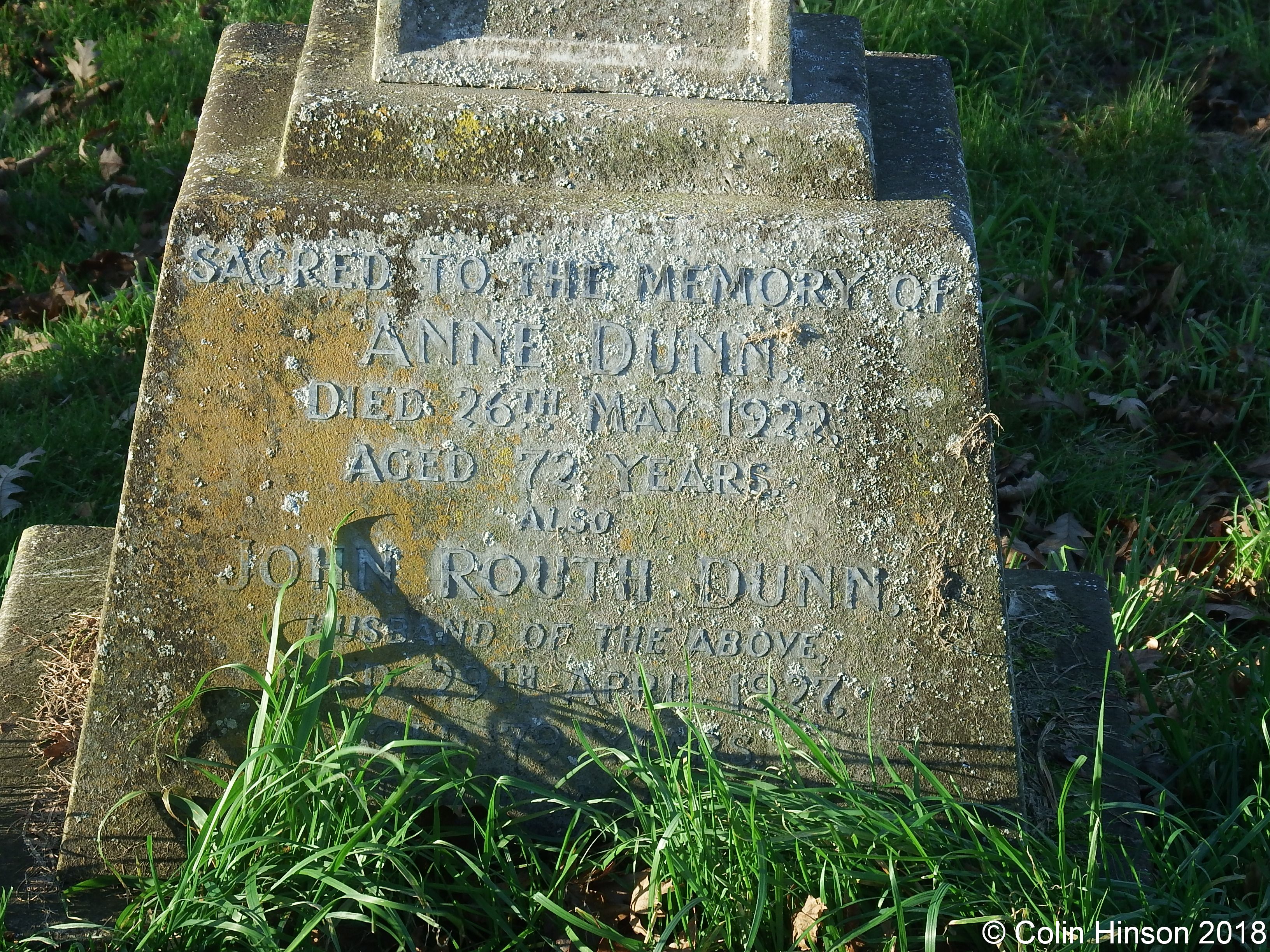 GENUKI: Filey Churchyard gravestones etc., Yorkshire (East Riding)