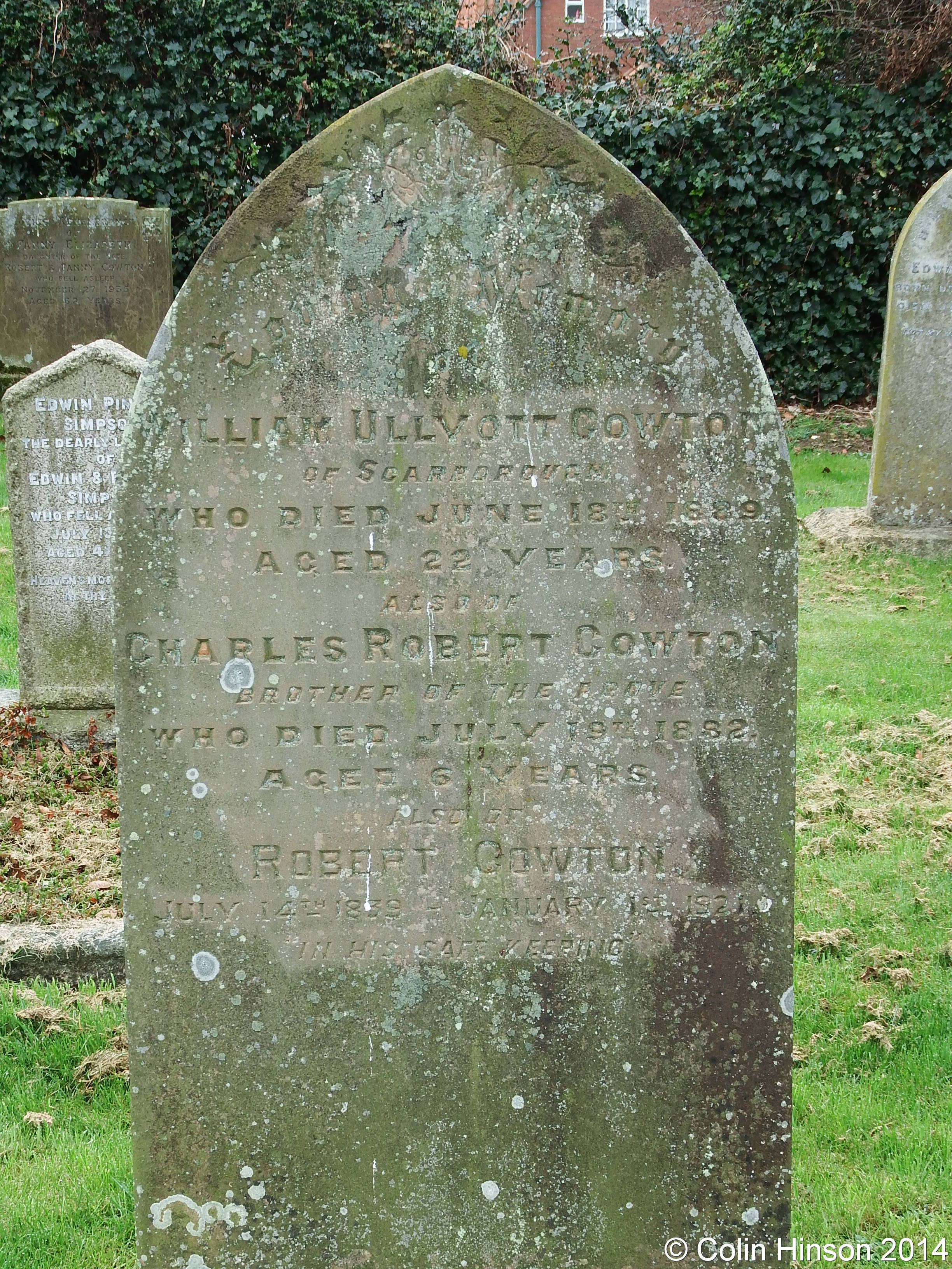GENUKI: Ganton Churchyard gravestones etc., Yorkshire (East Riding)