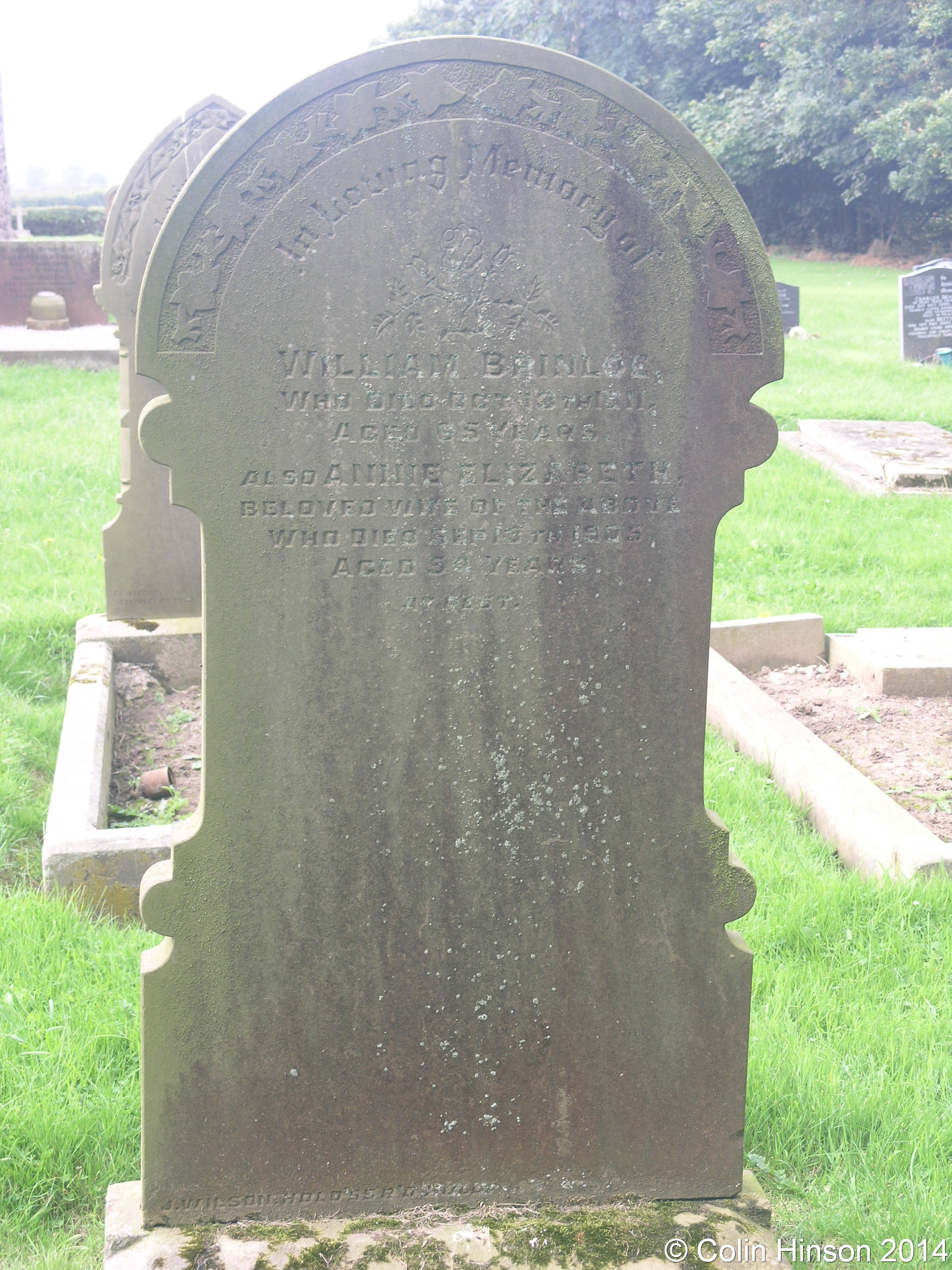 GENUKI: Garton Churchyard gravestones etc., Yorkshire (East Riding)