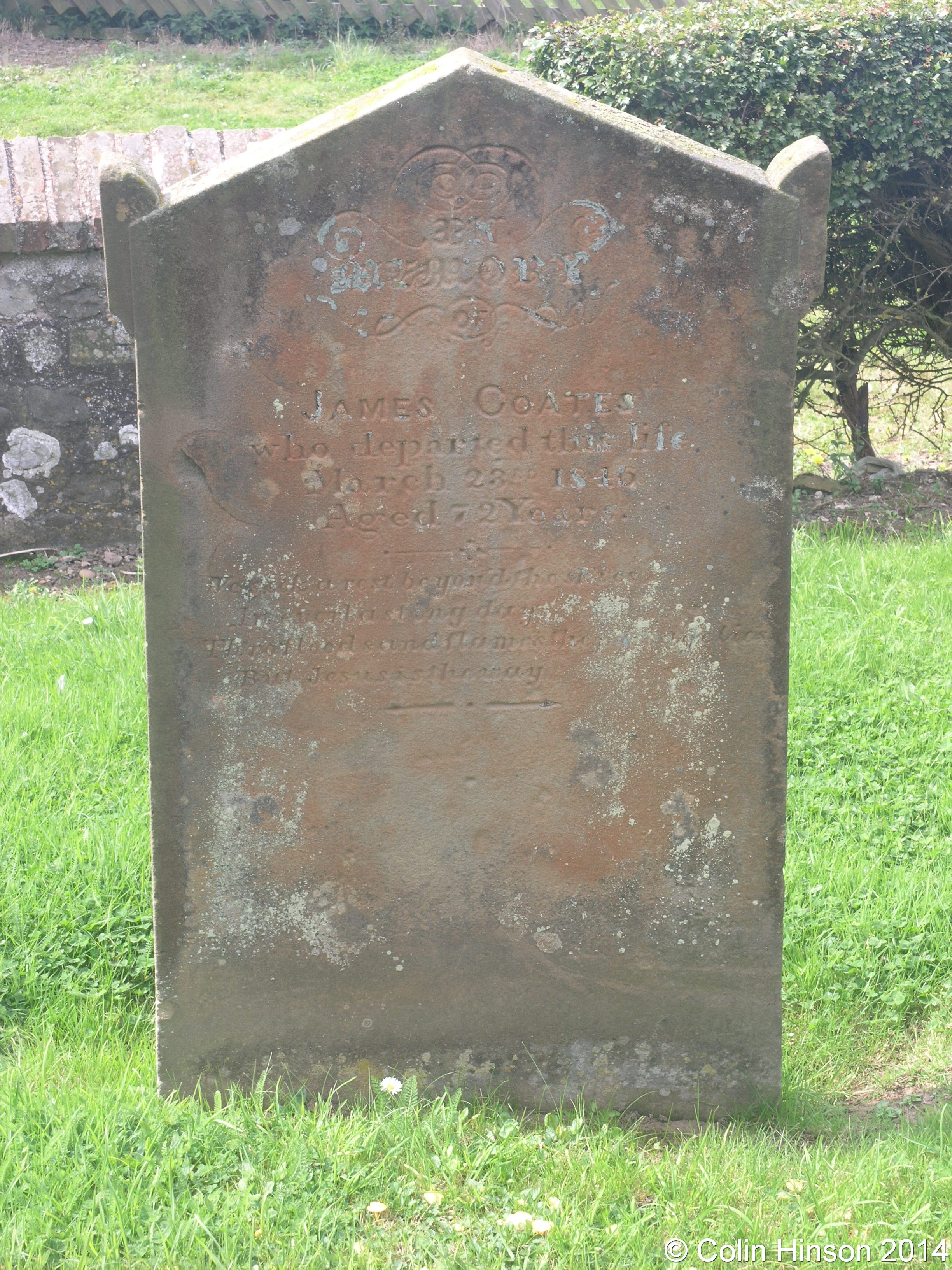 GENUKI: Garton Churchyard gravestones etc., Yorkshire (East Riding)