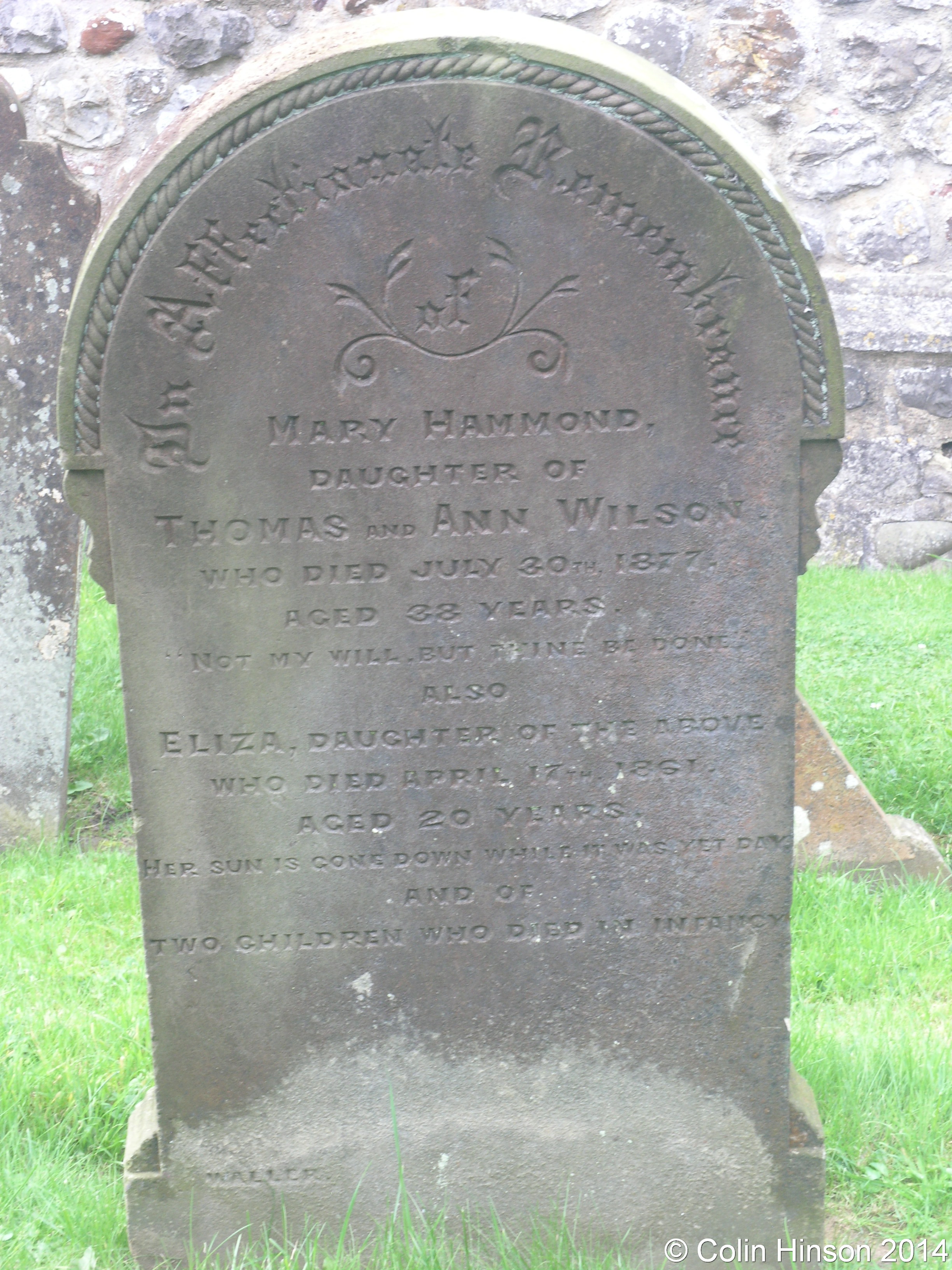 GENUKI: Garton Churchyard gravestones etc., Yorkshire (East Riding)