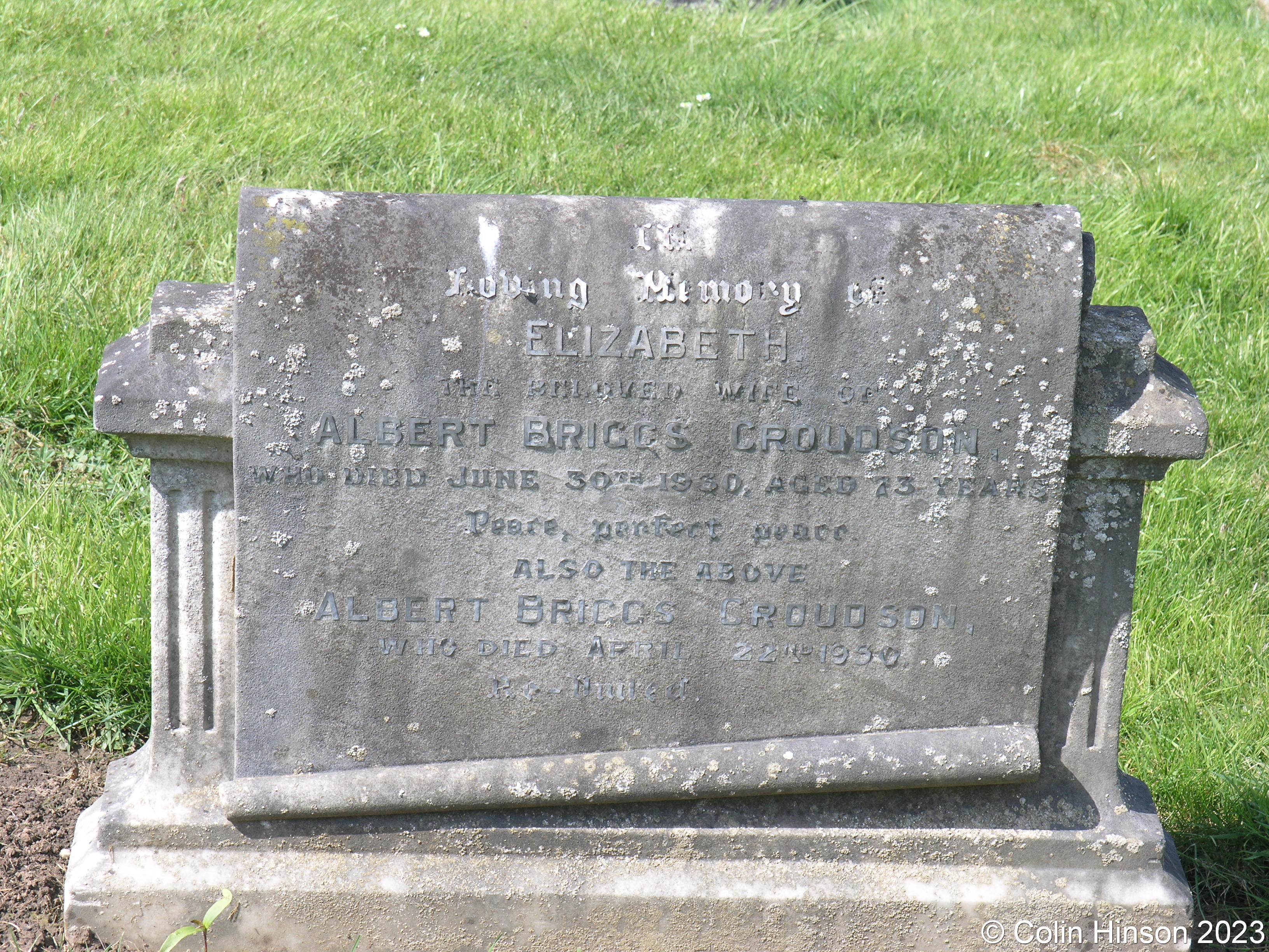 GENUKI: Howden Cemetery gravestones, Yorkshire (East Riding)