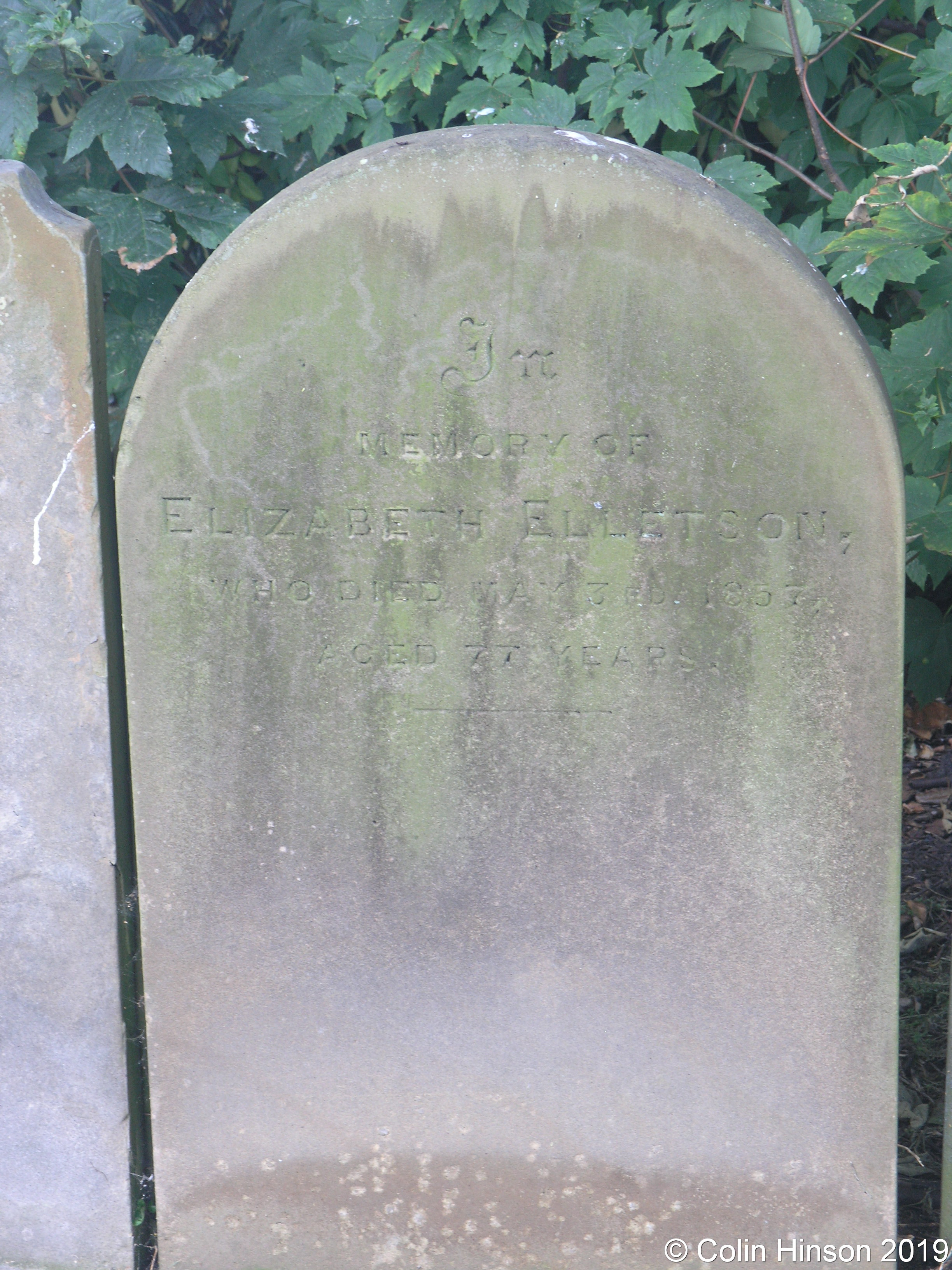 GENUKI: Keyingham Churchyard gravestones etc., Yorkshire (East Riding)