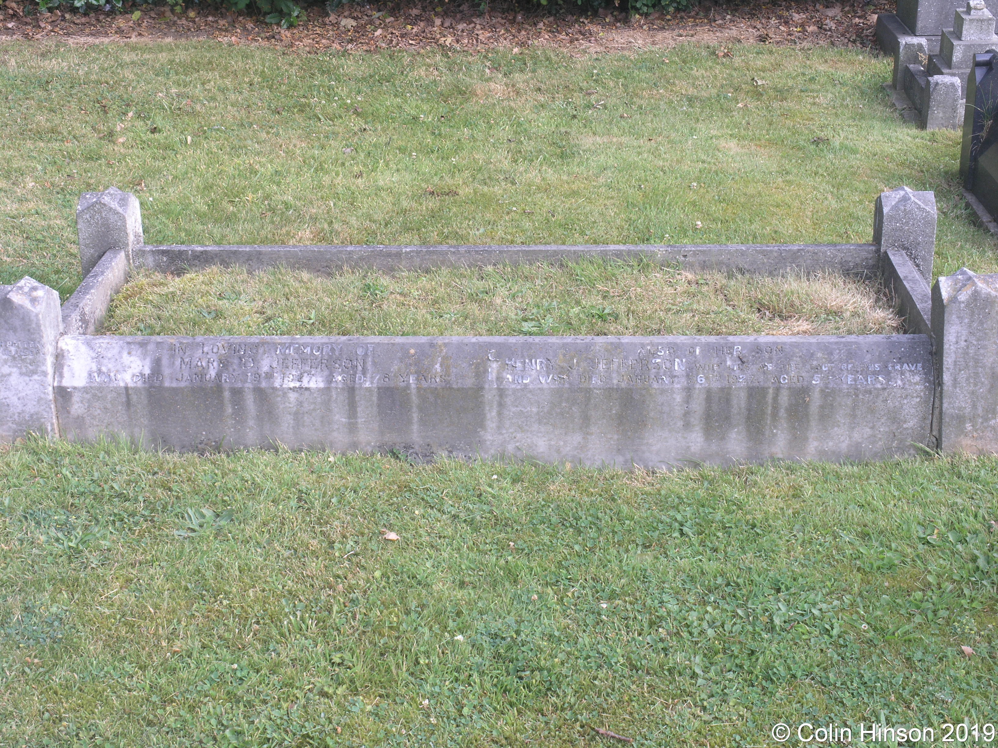 GENUKI: Keyingham Cemetery gravestones etc., Yorkshire (East Riding)