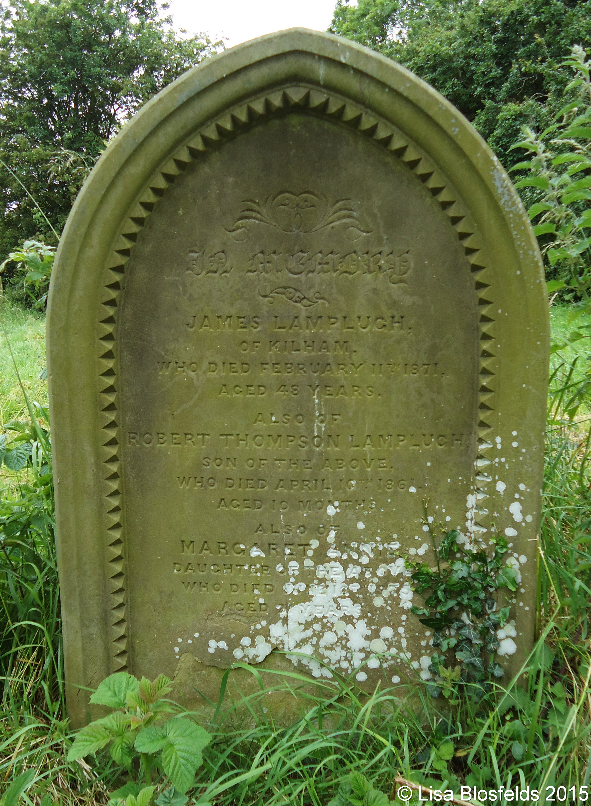 GENUKI: Kilham Churchyard gravestones etc., Yorkshire (East Riding)