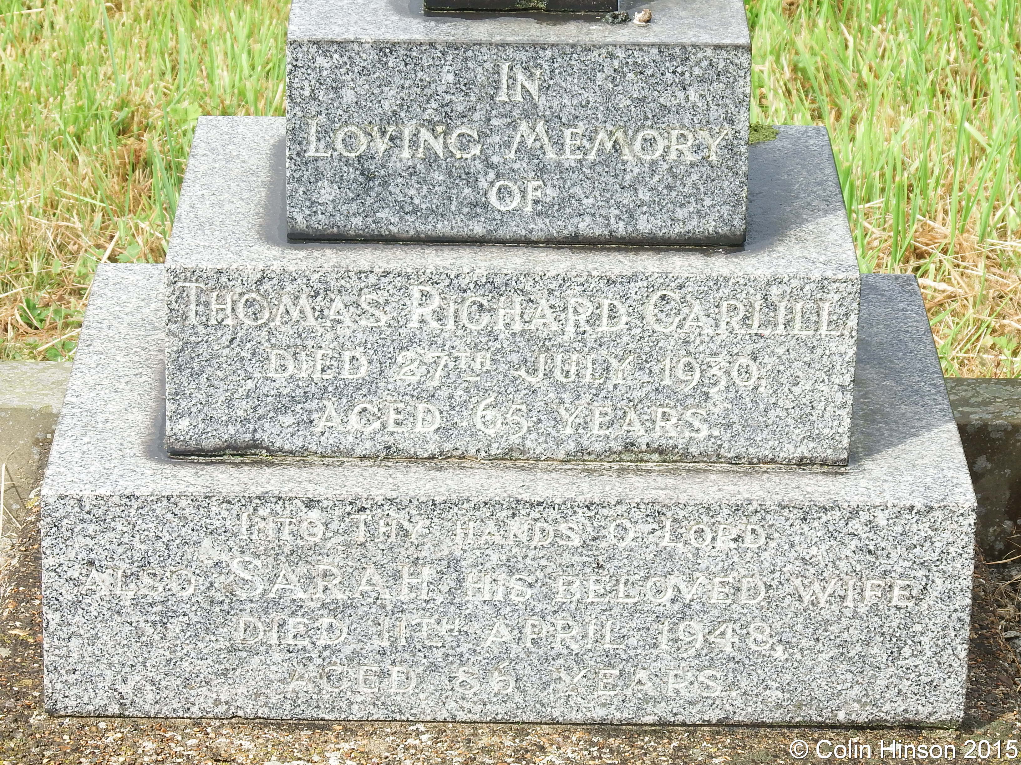 GENUKI: Long Riston Churchyard gravestones etc., Yorkshire (East Riding)