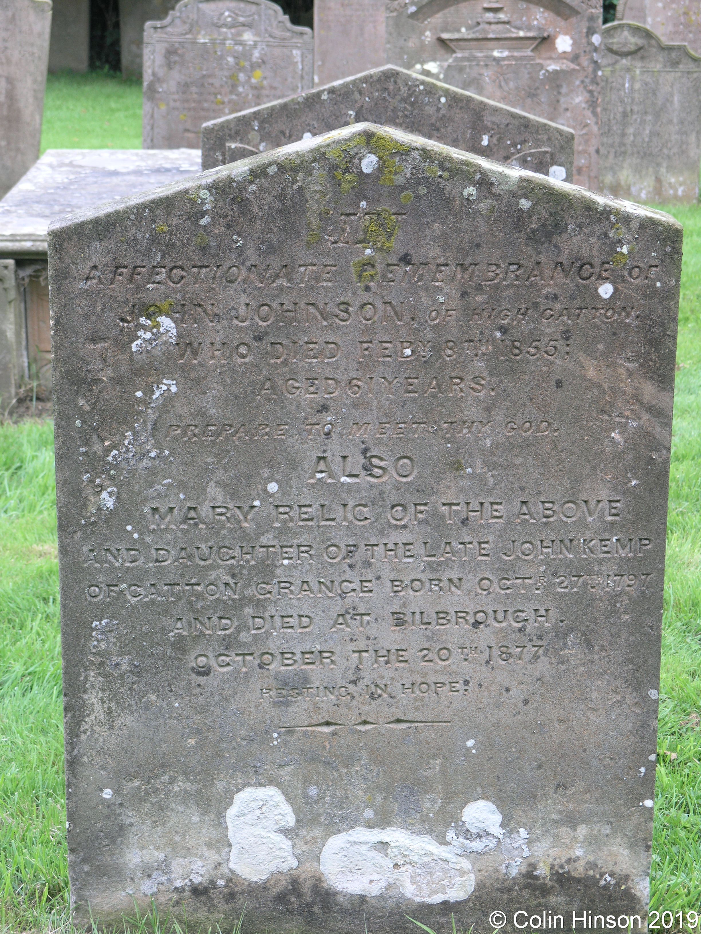 GENUKI: Low Catton Churchyard gravestones etc., Yorkshire (East Riding)