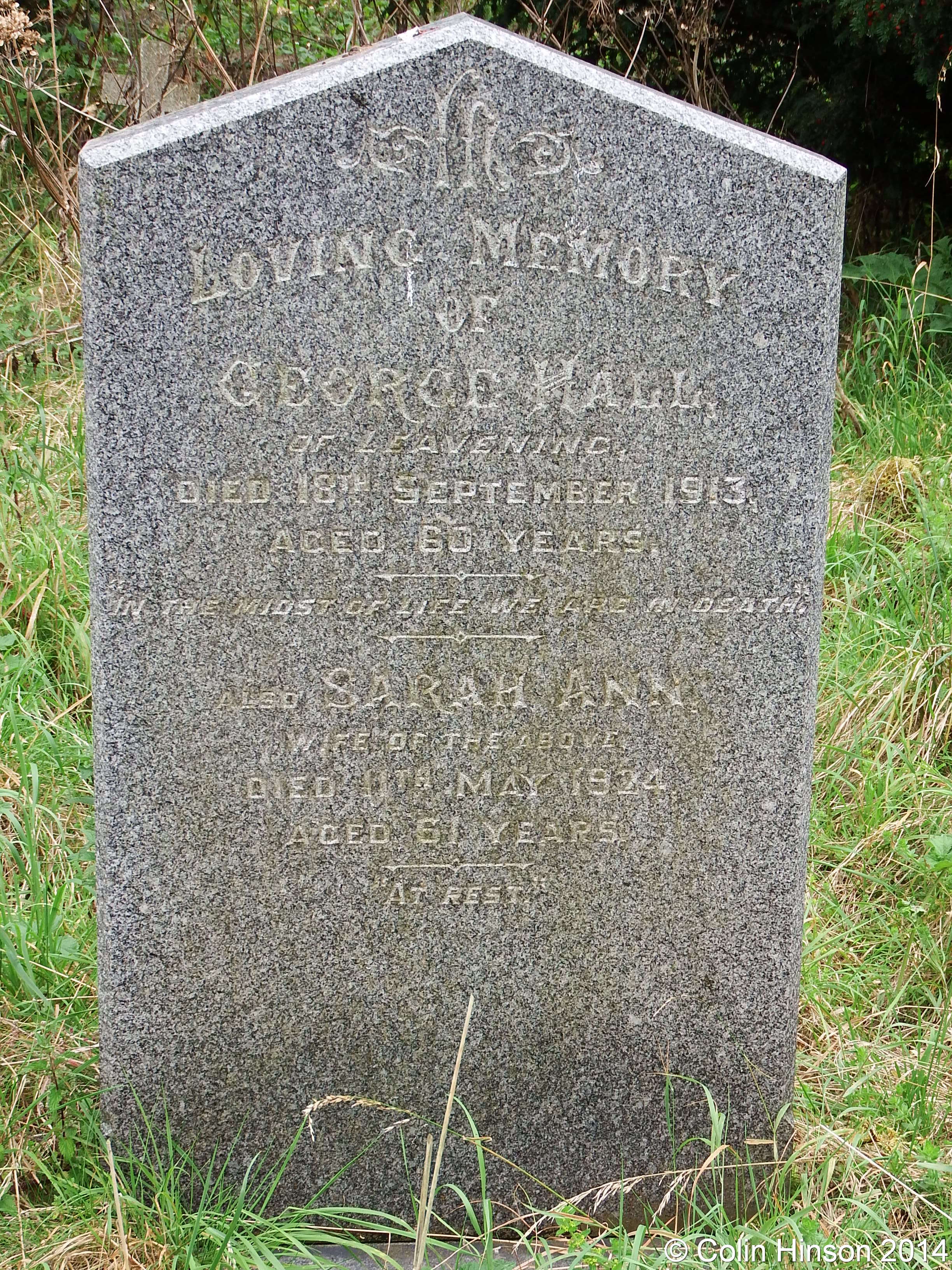 GENUKI: Nafferton Churchyard gravestones etc., Yorkshire (East Riding)