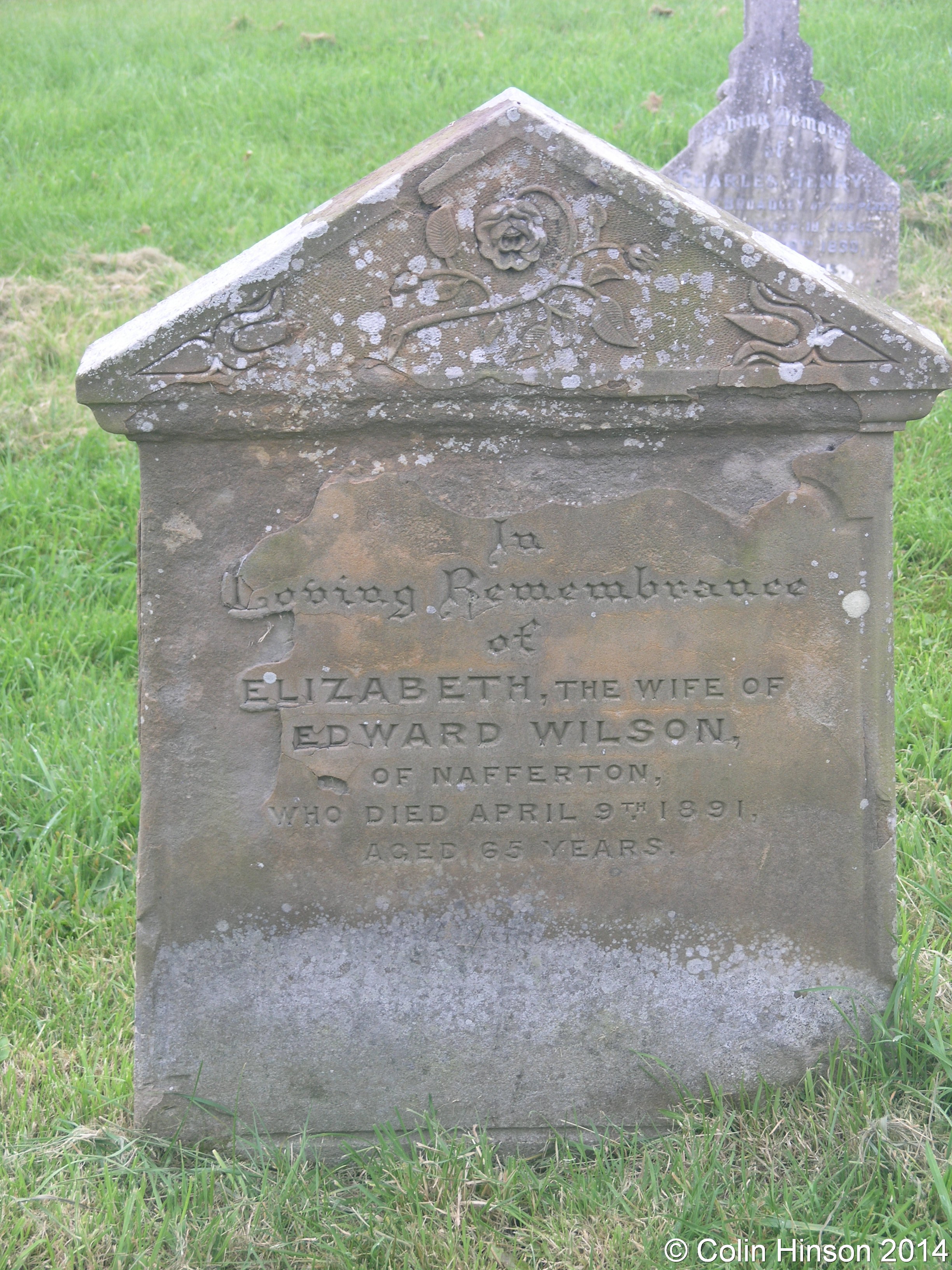 GENUKI: Nafferton Churchyard gravestones etc., Yorkshire (East Riding)