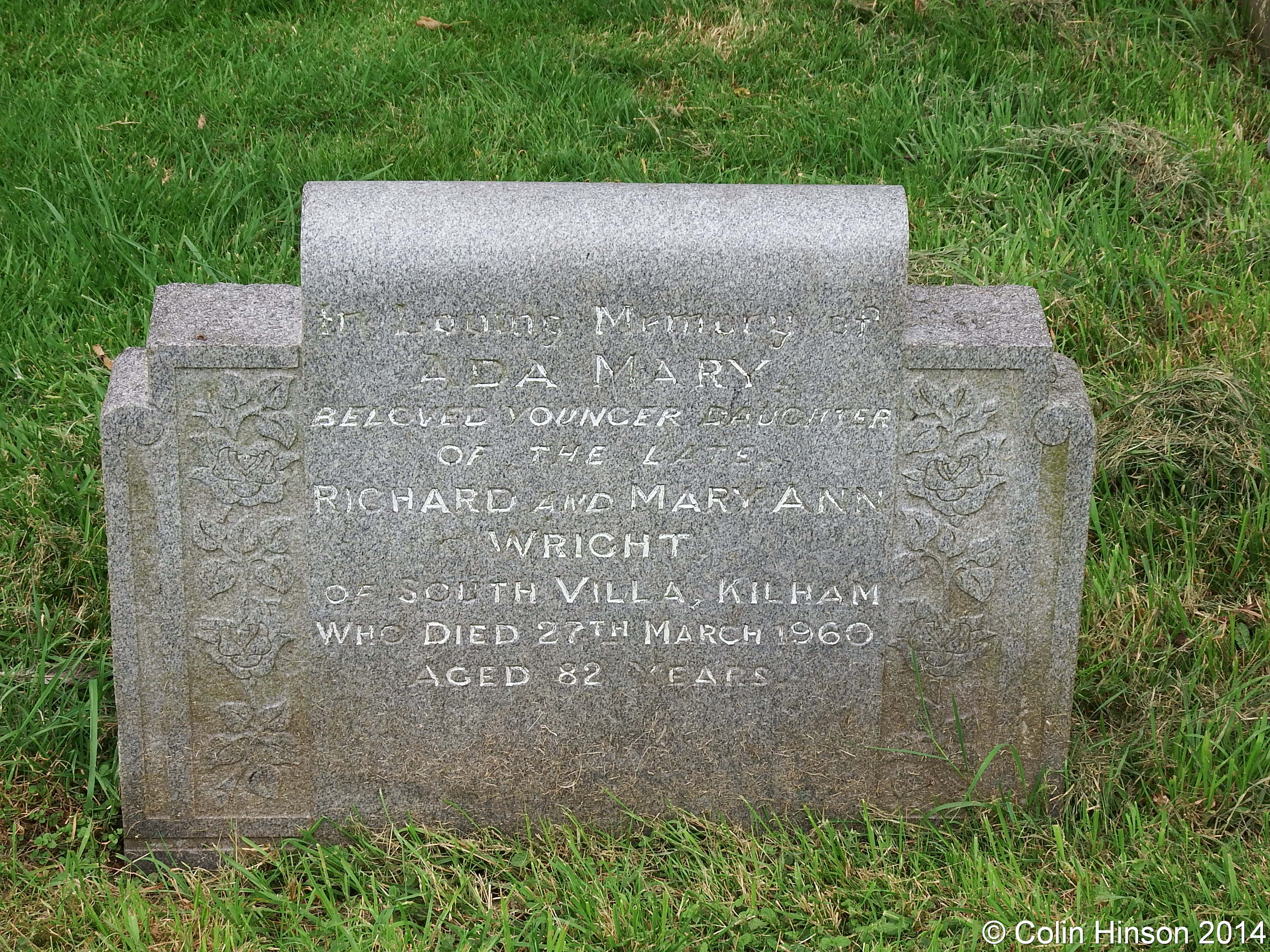 GENUKI: Nafferton Churchyard gravestones etc., Yorkshire (East Riding)