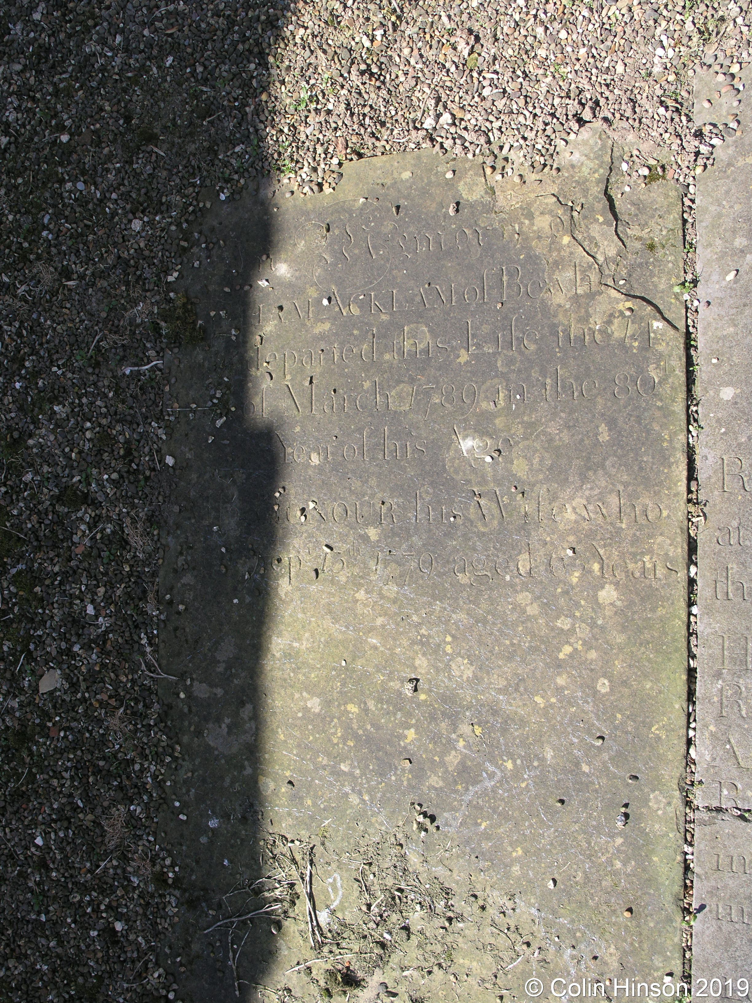 GENUKI: Nunkeeling Churchyard gravestones etc., Yorkshire (East Riding)