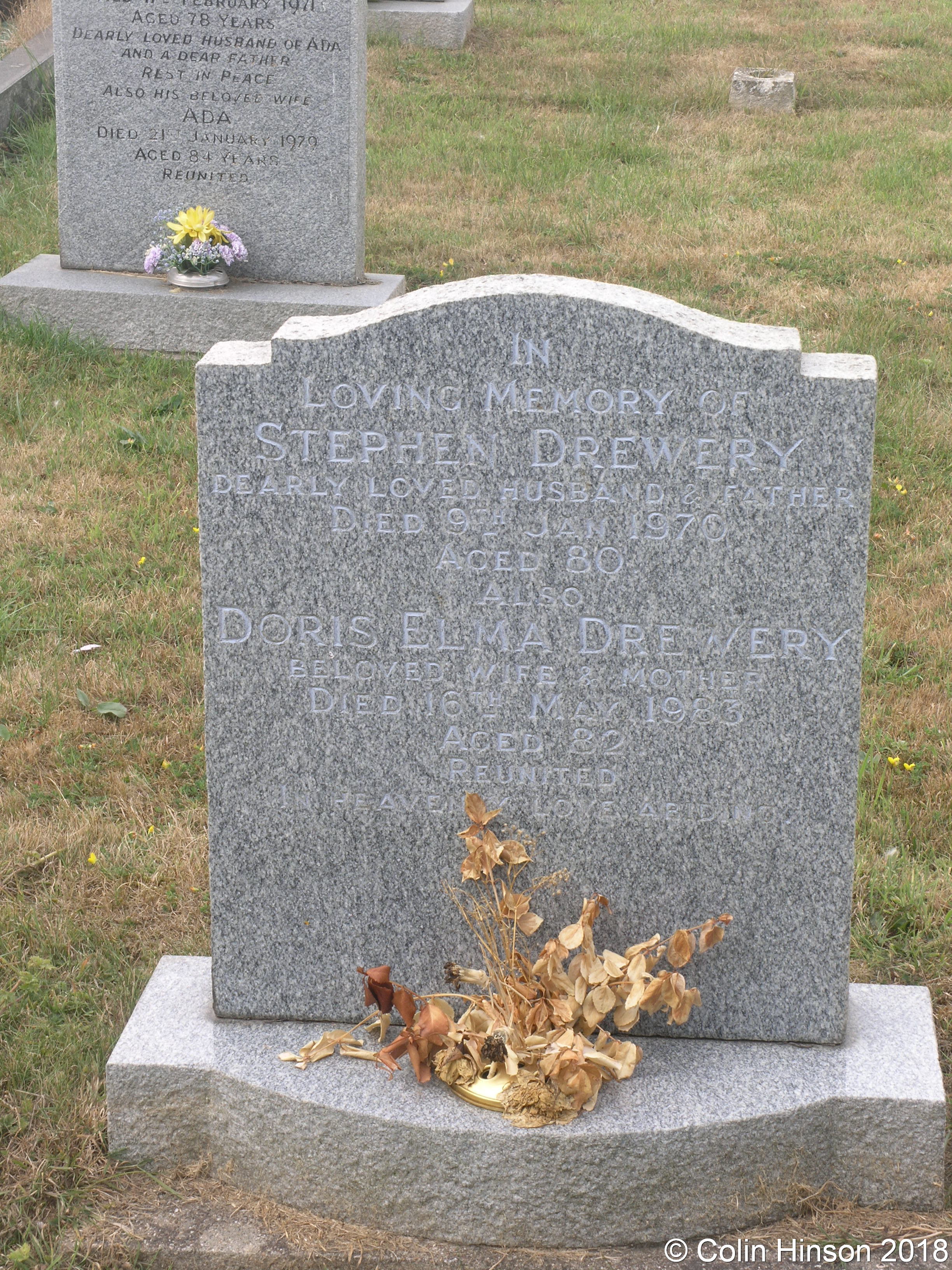 GENUKI: Patrington Cemetery gravestones etc., Yorkshire (East Riding)