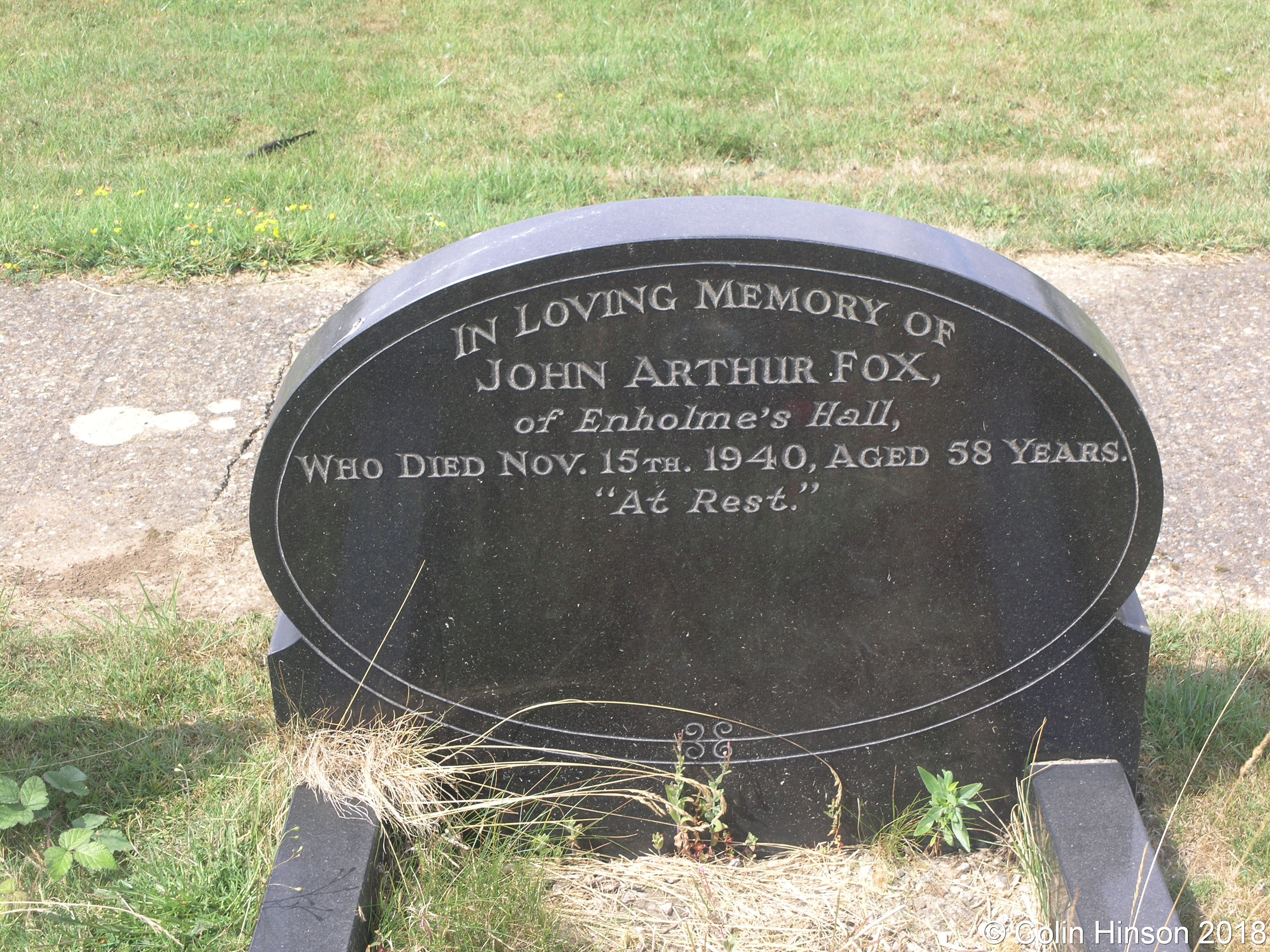 GENUKI: Patrington Cemetery gravestones etc., Yorkshire (East Riding)