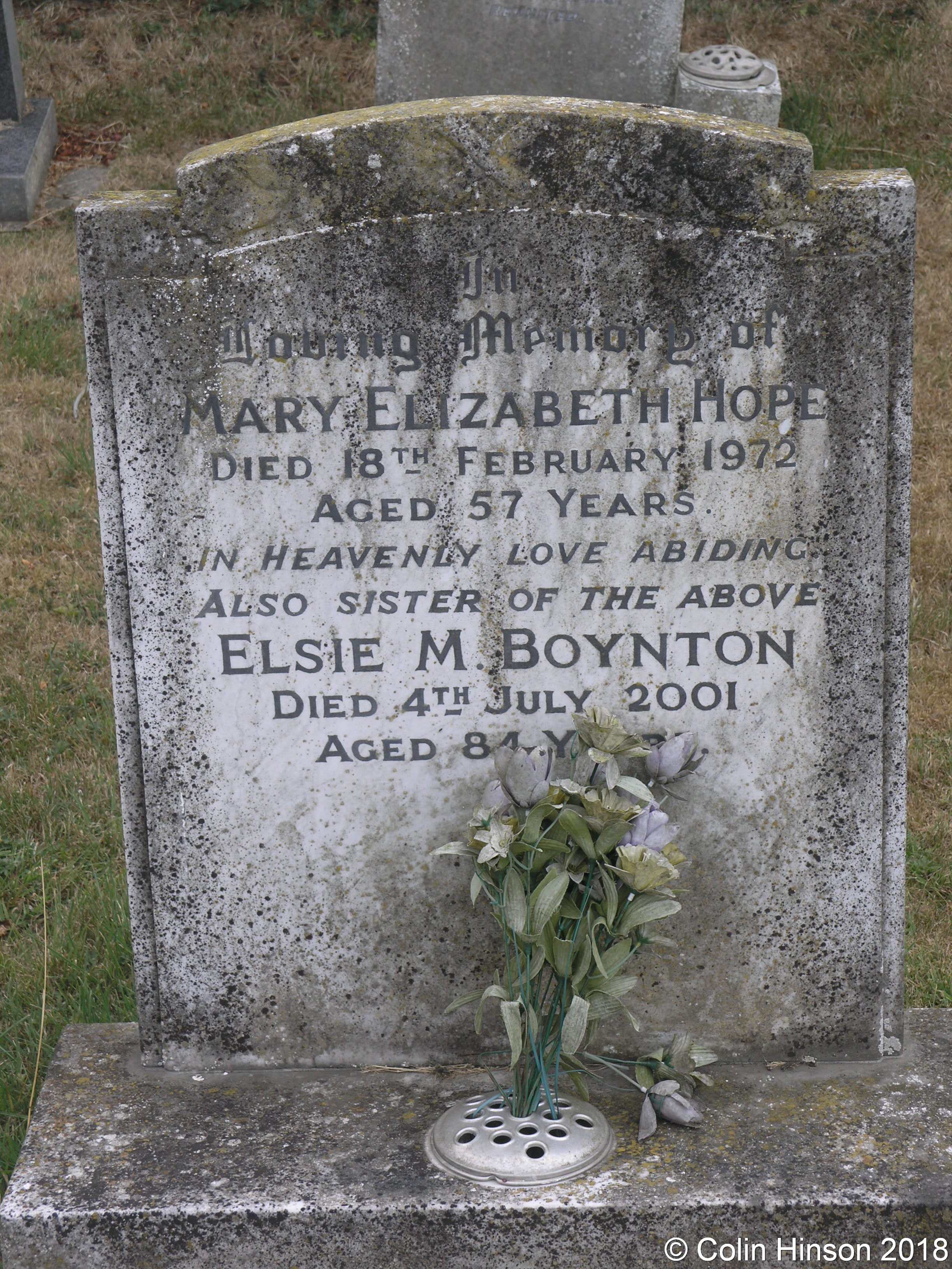 GENUKI: Patrington Cemetery gravestones etc., Yorkshire (East Riding)