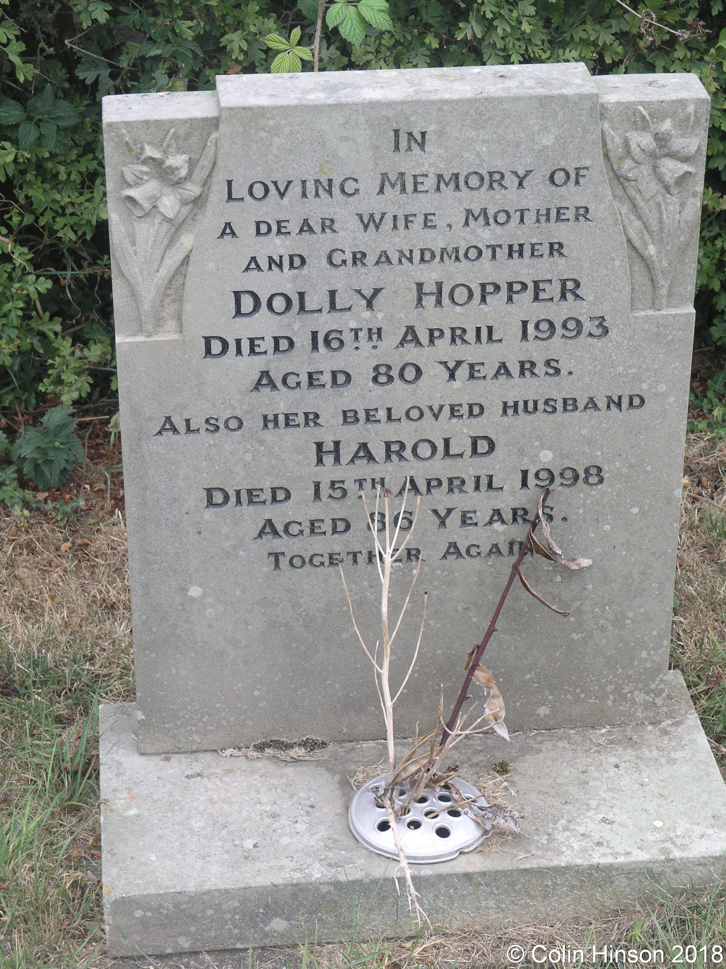 GENUKI: Patrington Cemetery gravestones etc., Yorkshire (East Riding)