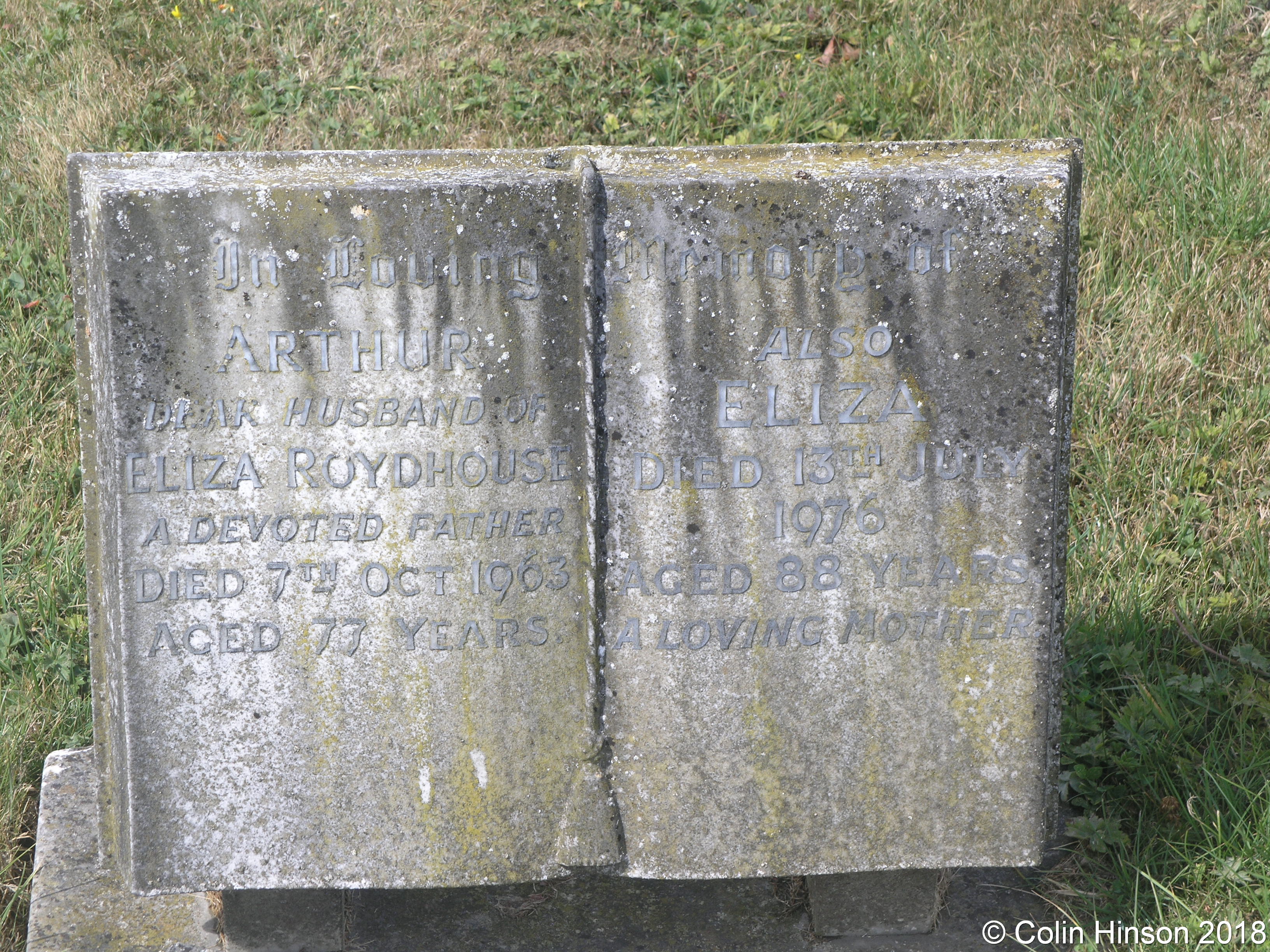 GENUKI: Patrington Cemetery gravestones etc., Yorkshire (East Riding)