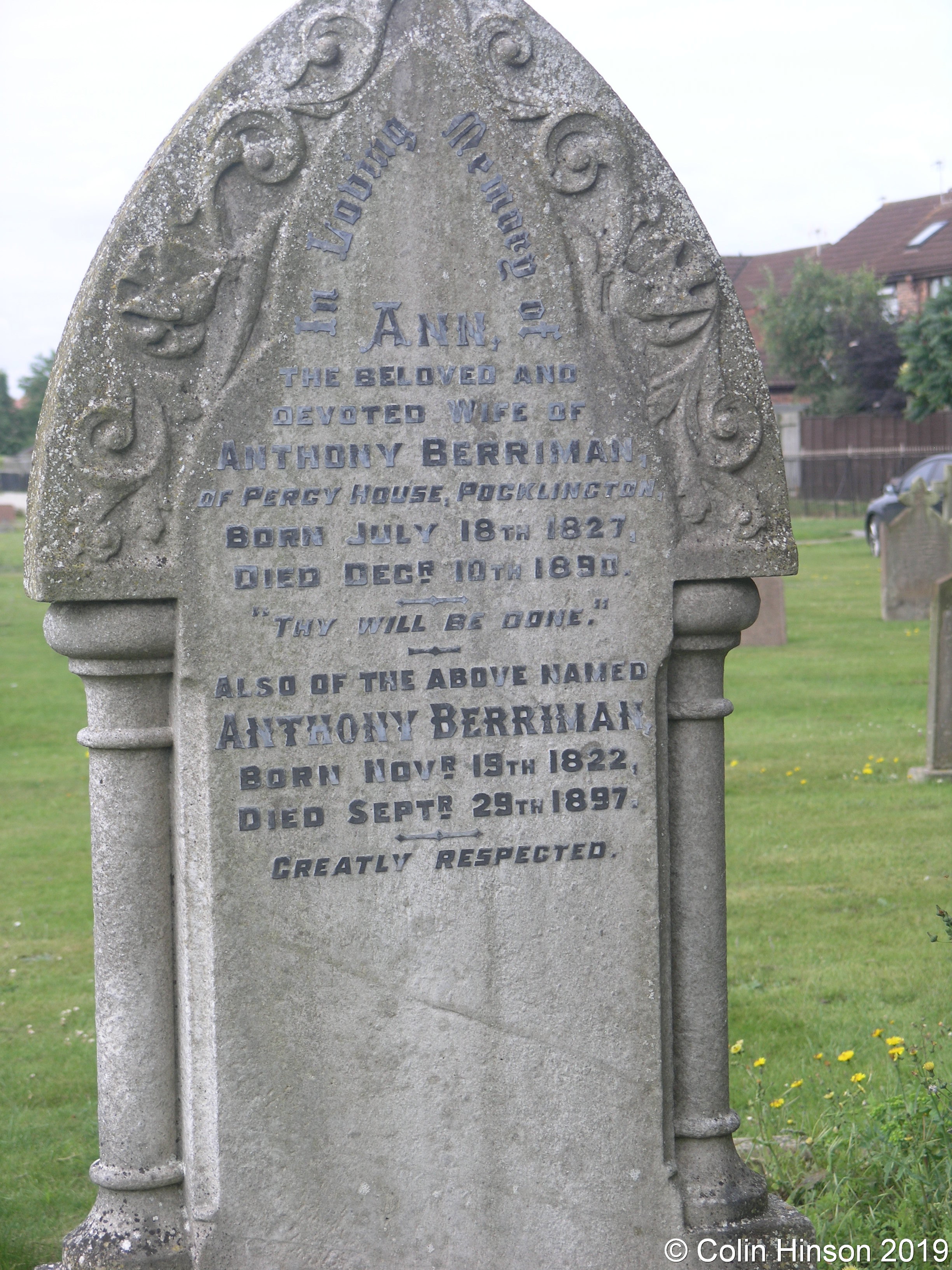 GENUKI: Pocklington Cemetery gravestones etc., Yorkshire (East Riding)