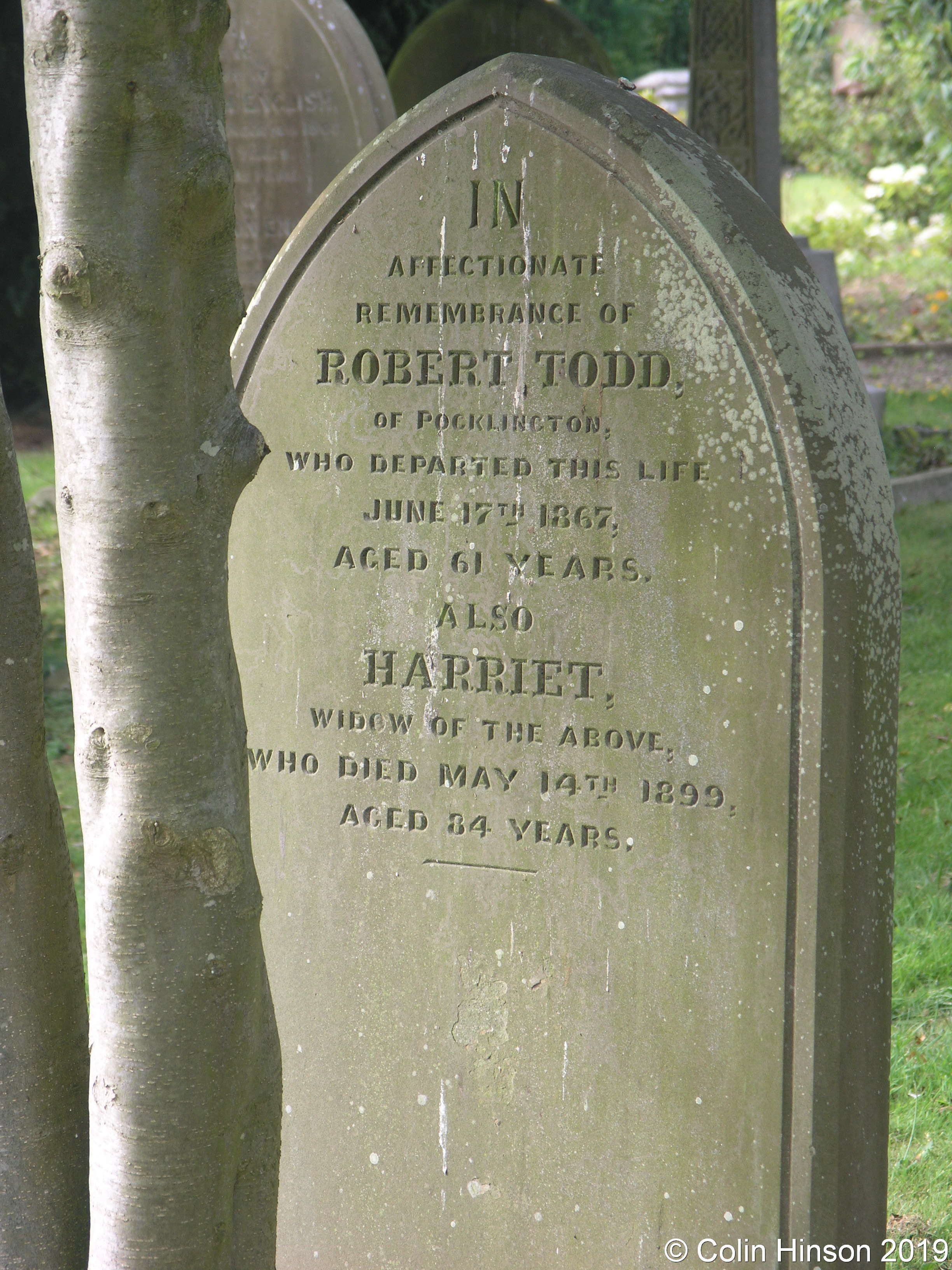 GENUKI: Pocklington Cemetery gravestones etc., Yorkshire (East Riding)