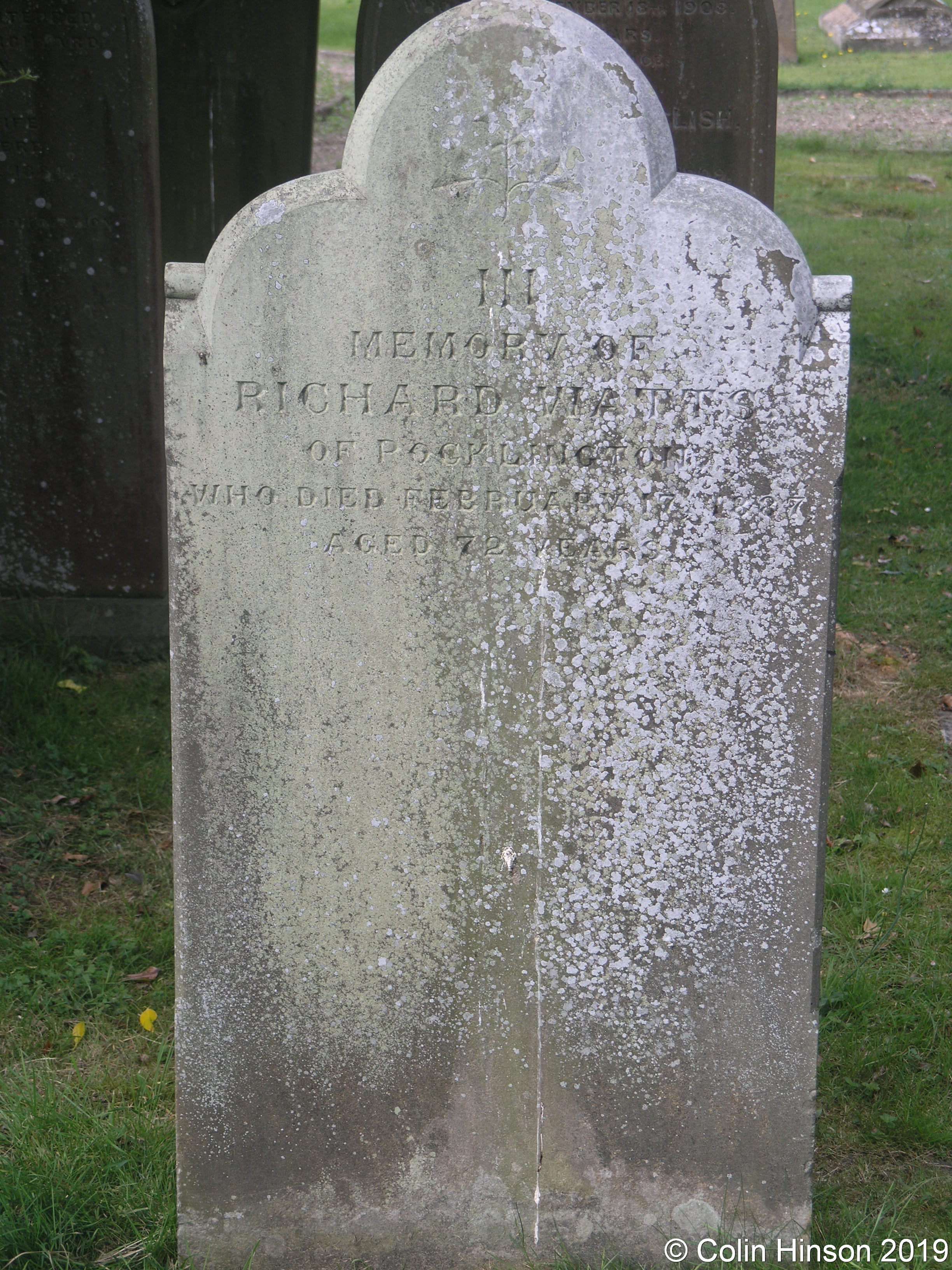 GENUKI: Pocklington Cemetery gravestones etc., Yorkshire (East Riding)