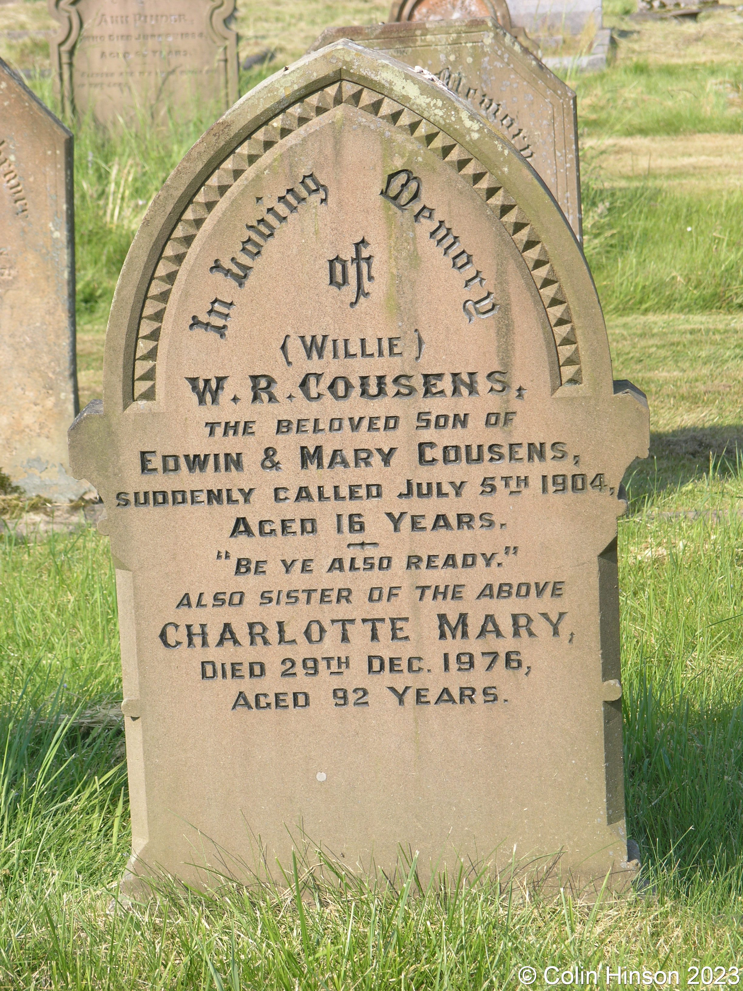 GENUKI: South Cave Cemetery gravestones etc., Yorkshire (East Riding)