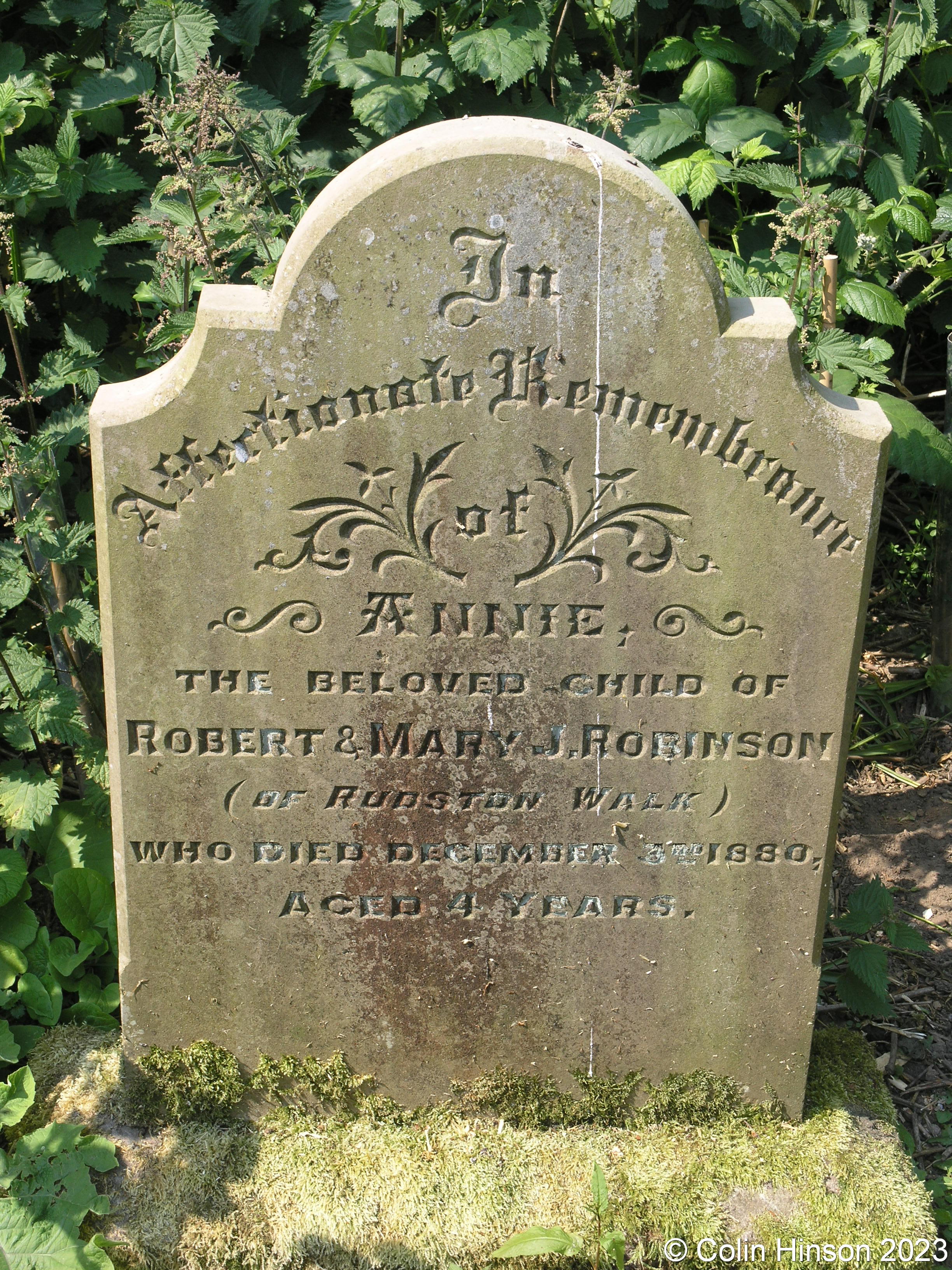 GENUKI: South Cave Cemetery gravestones etc., Yorkshire (East Riding)