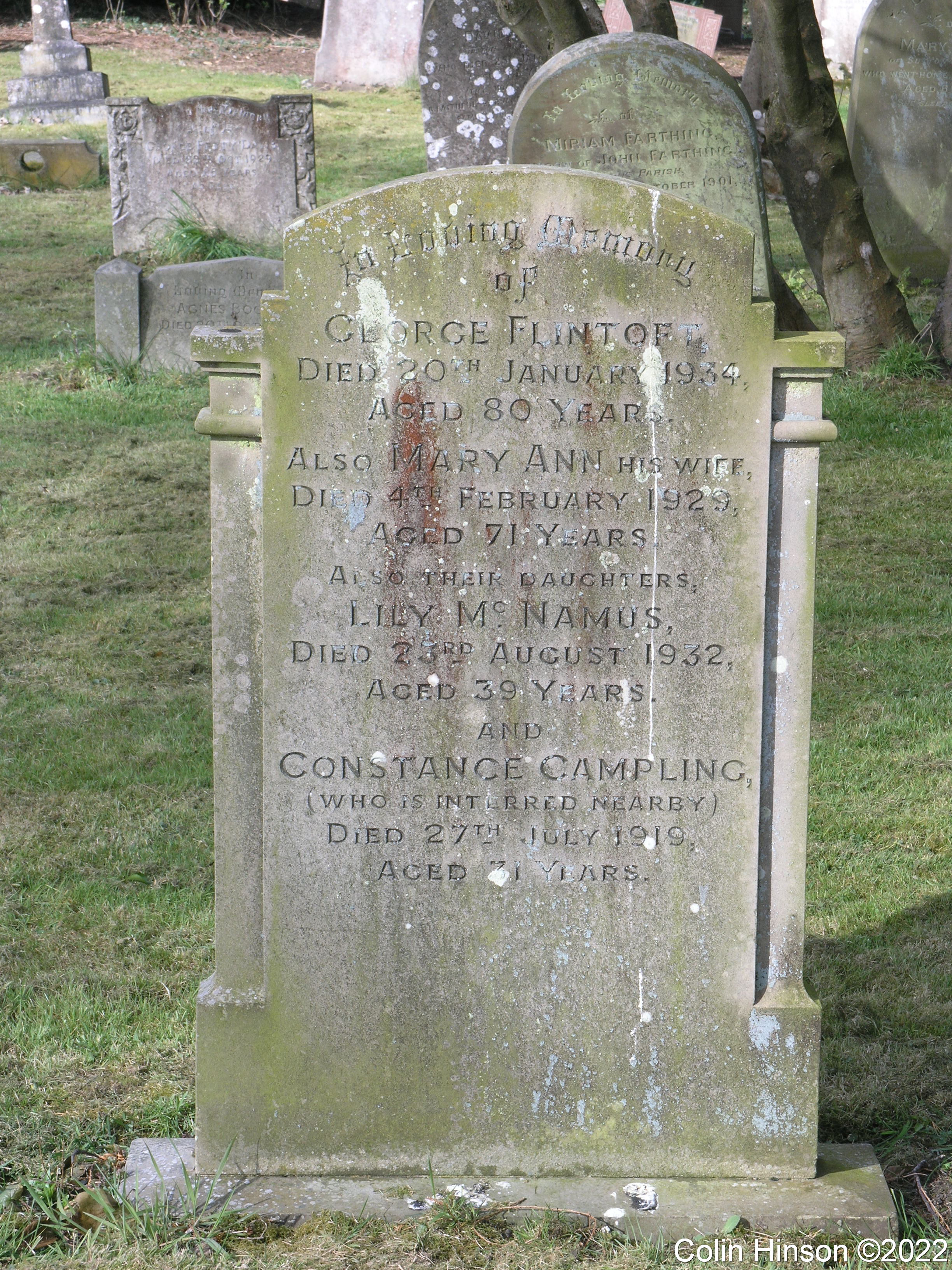 GENUKI: Sutton upon Derwent Graveyard gravestones etc., Yorkshire (East ...