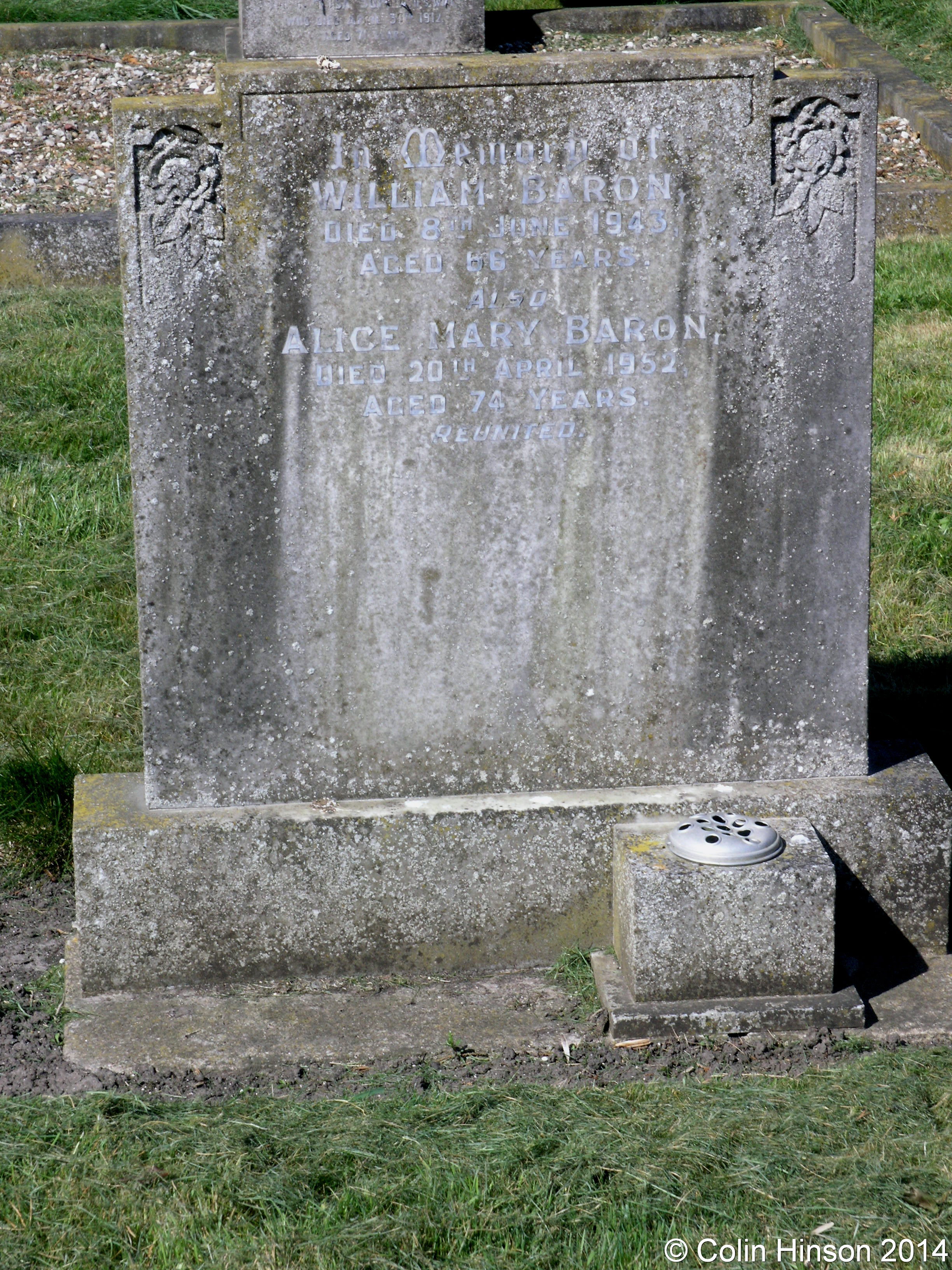 GENUKI: Thwing Churchyard gravestones etc., Yorkshire (East Riding)