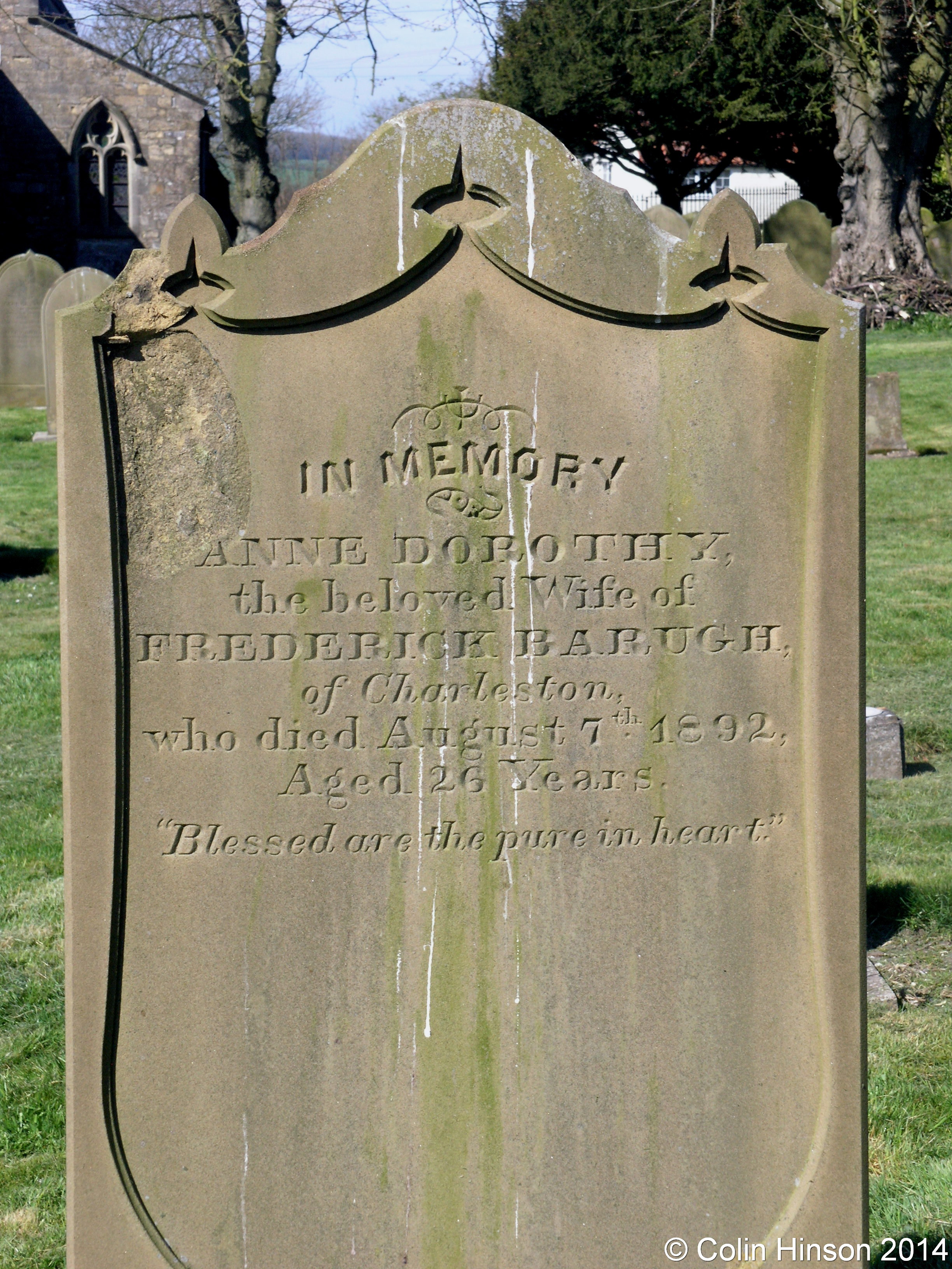 GENUKI: Thwing Churchyard gravestones etc., Yorkshire (East Riding)