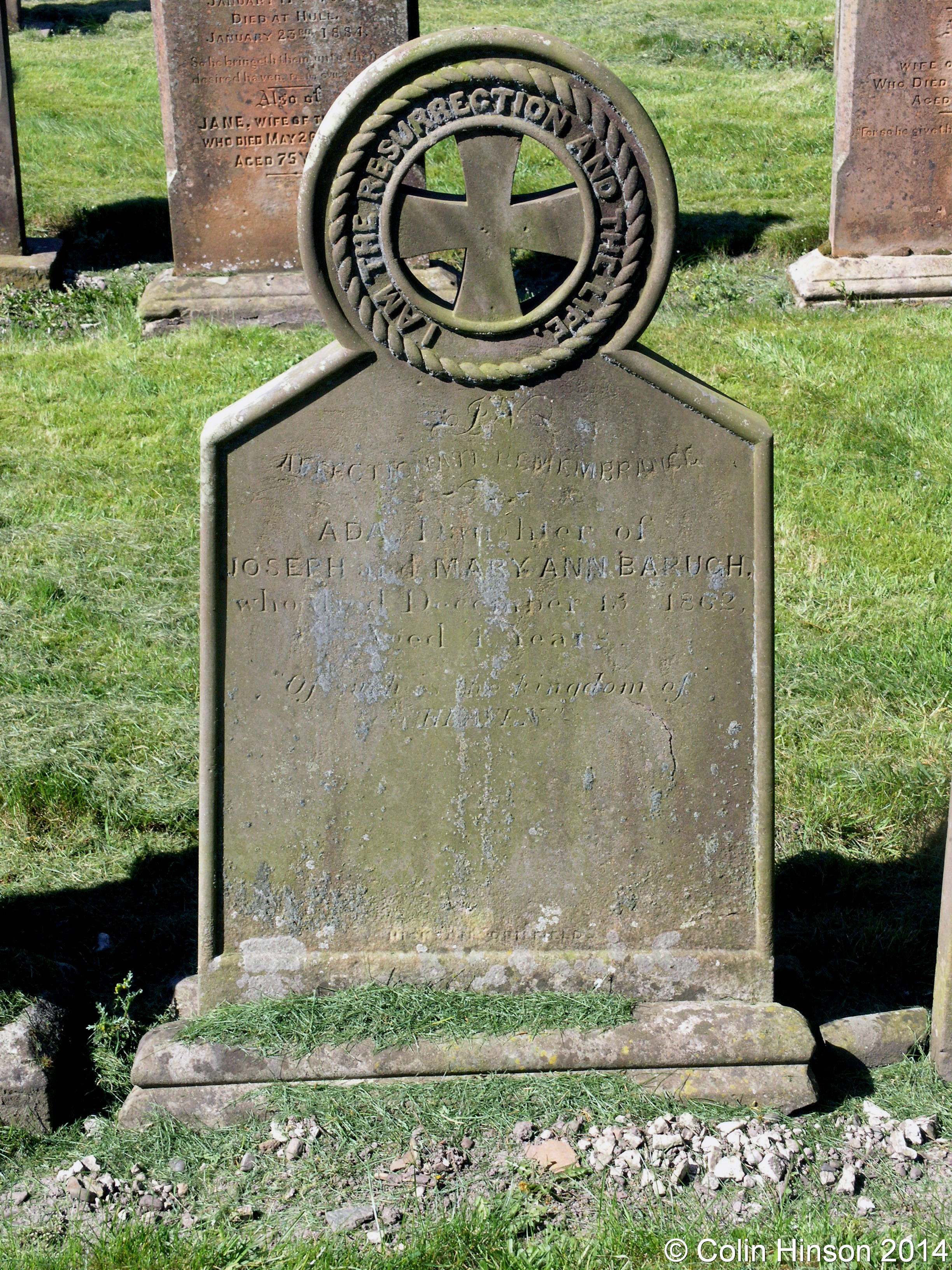 GENUKI: Thwing Churchyard gravestones etc., Yorkshire (East Riding)