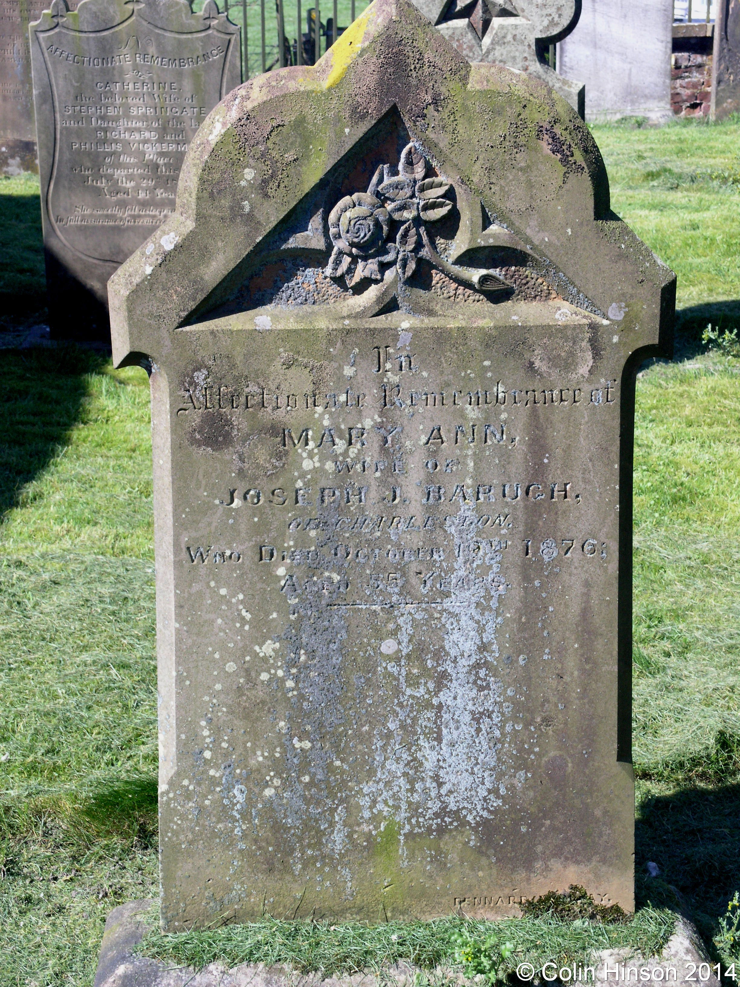 GENUKI: Thwing Churchyard gravestones etc., Yorkshire (East Riding)