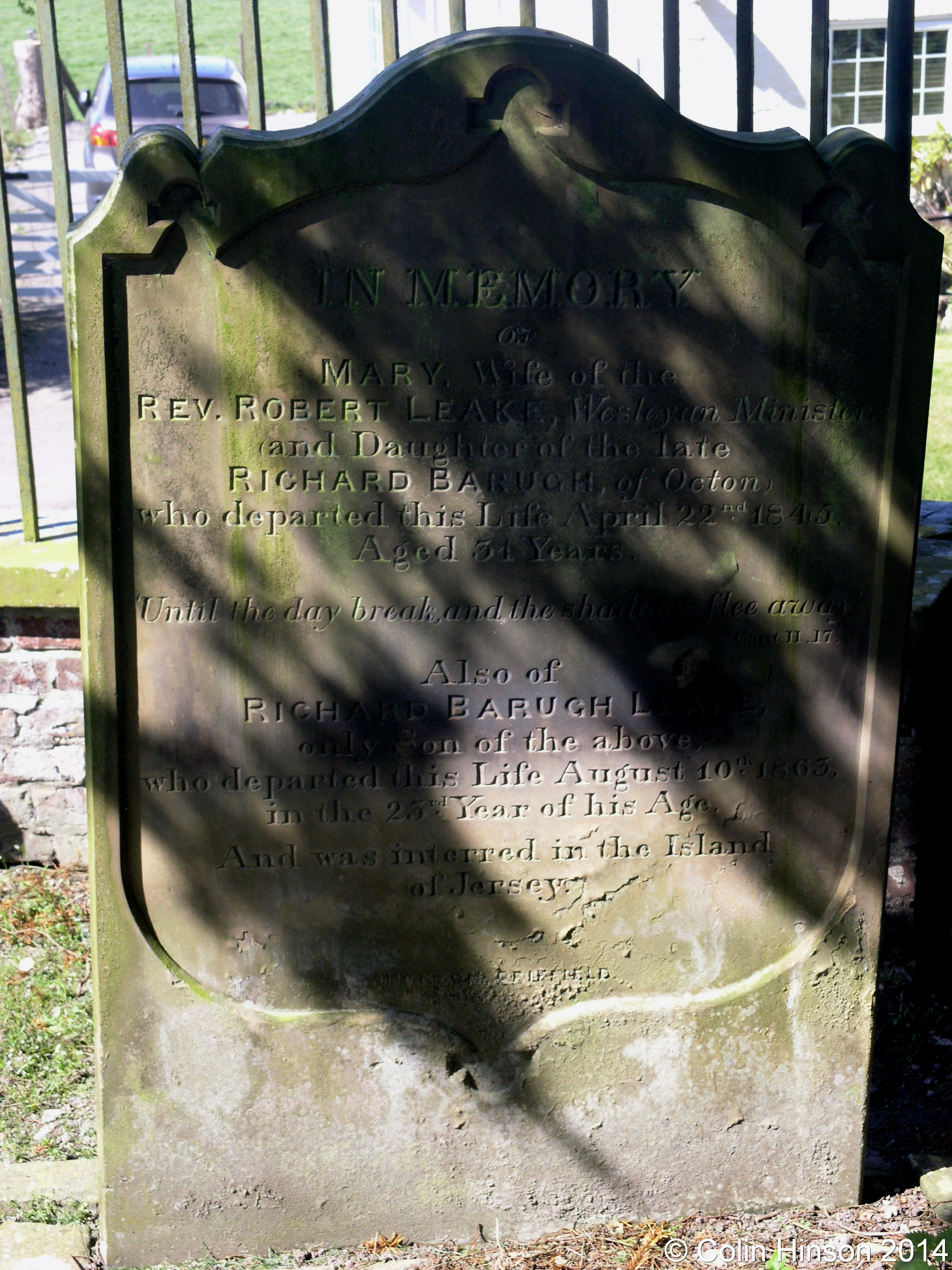 GENUKI: Thwing Churchyard gravestones etc., Yorkshire (East Riding)