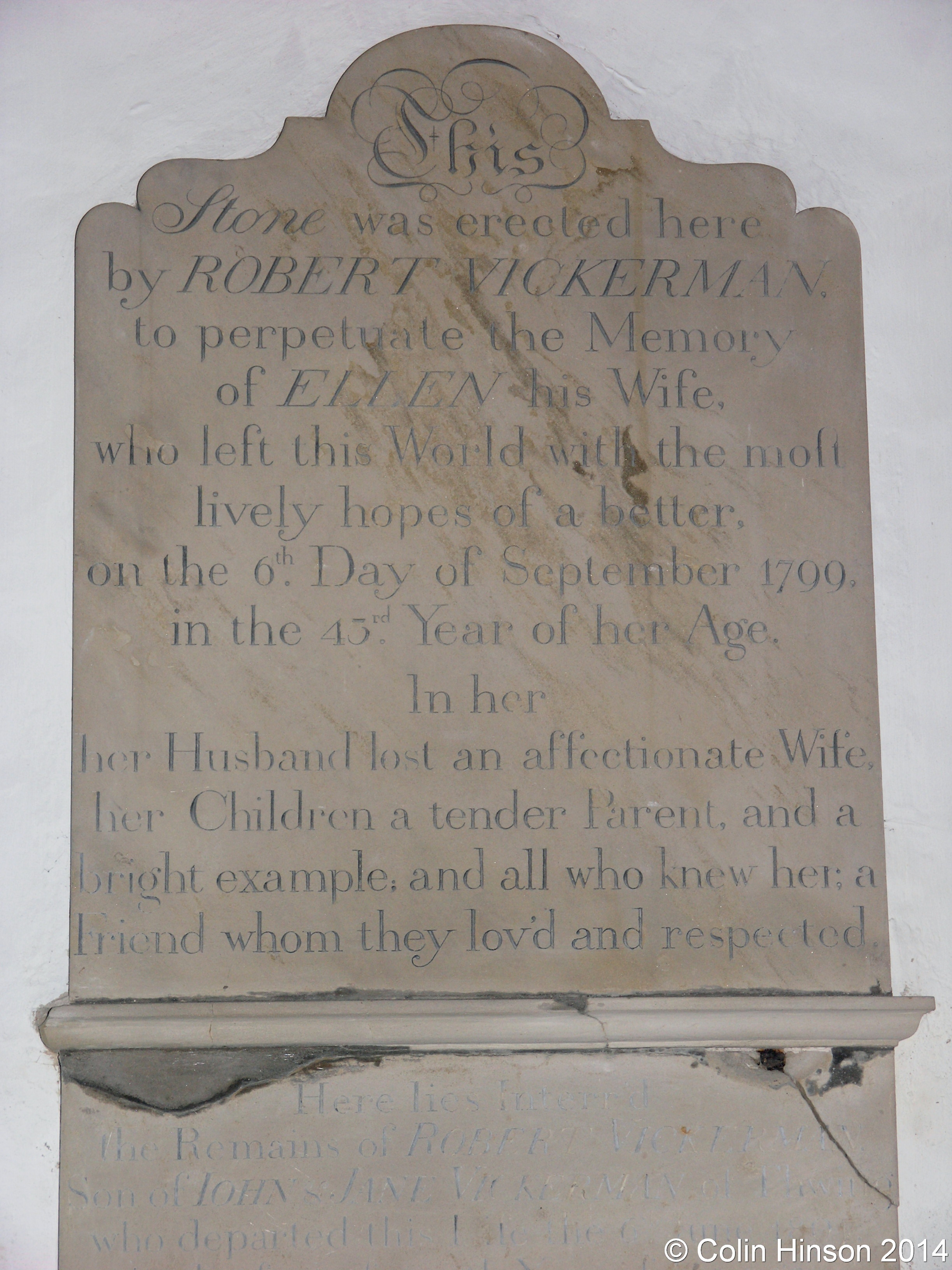 GENUKI: Thwing Churchyard gravestones etc., Yorkshire (East Riding)
