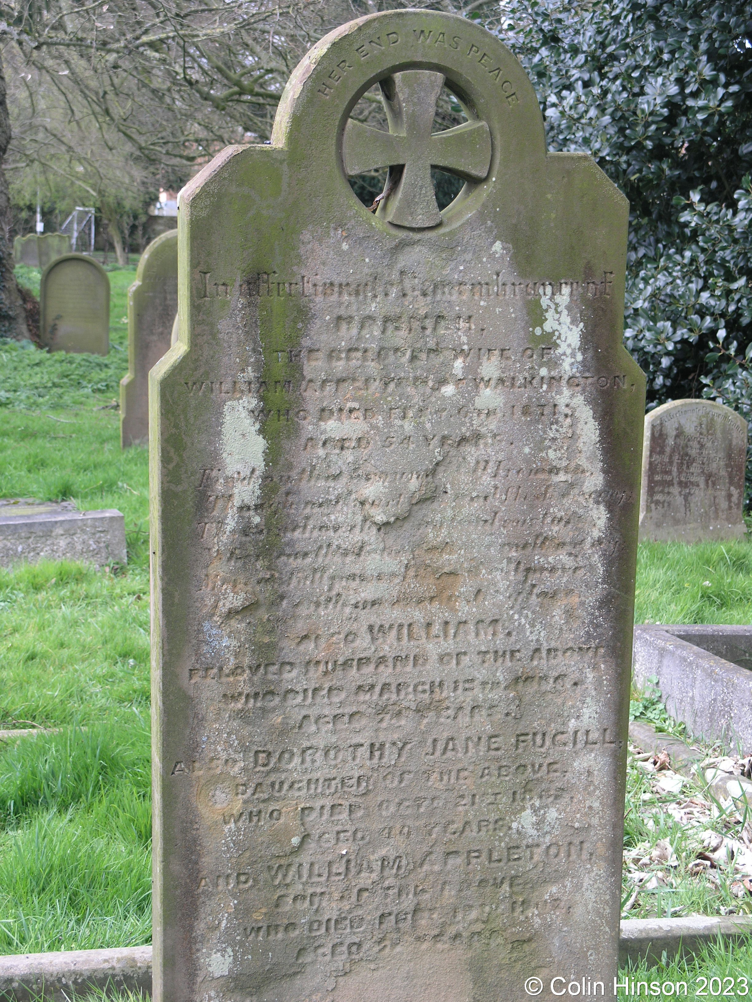 GENUKI: Walkington Churchyard gravestones etc., Yorkshire (East Riding)