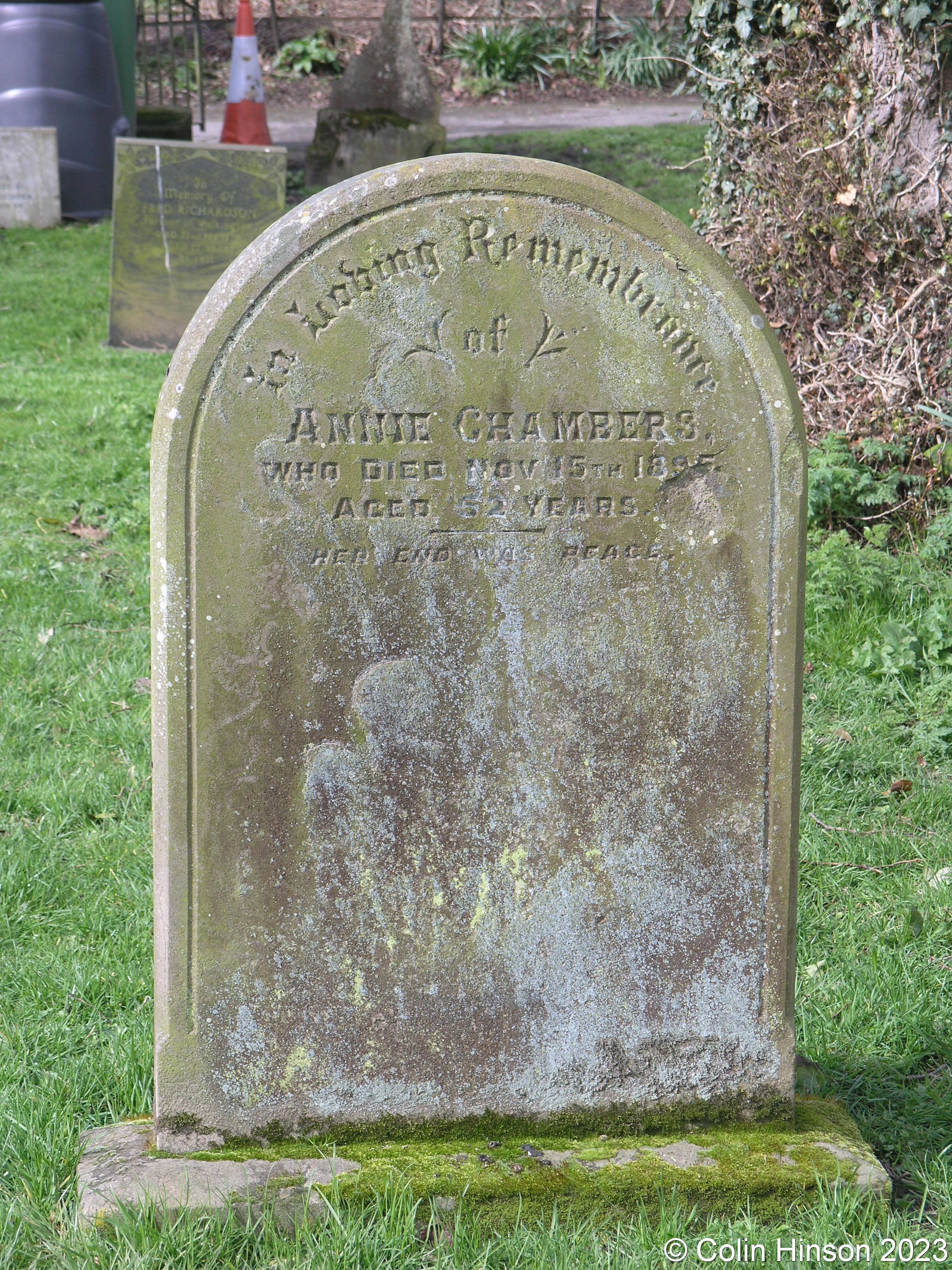 GENUKI: Walkington Churchyard gravestones etc., Yorkshire (East Riding)